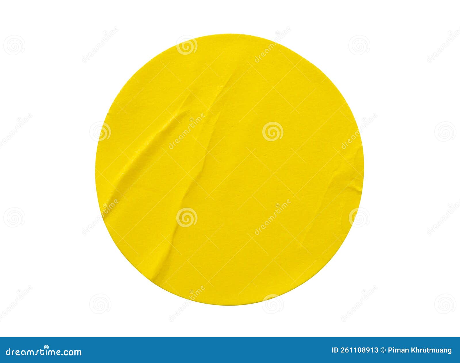 Yellow Round Paper Sticker Label Isolated on White Background Stock ...