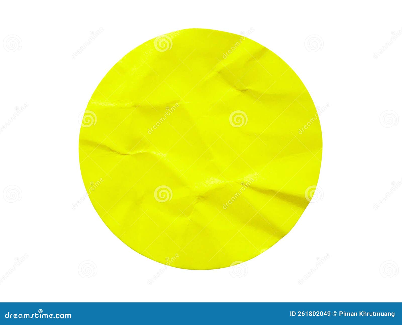 Yellow Round Paper Sticker Label Isolated on White Background Stock ...
