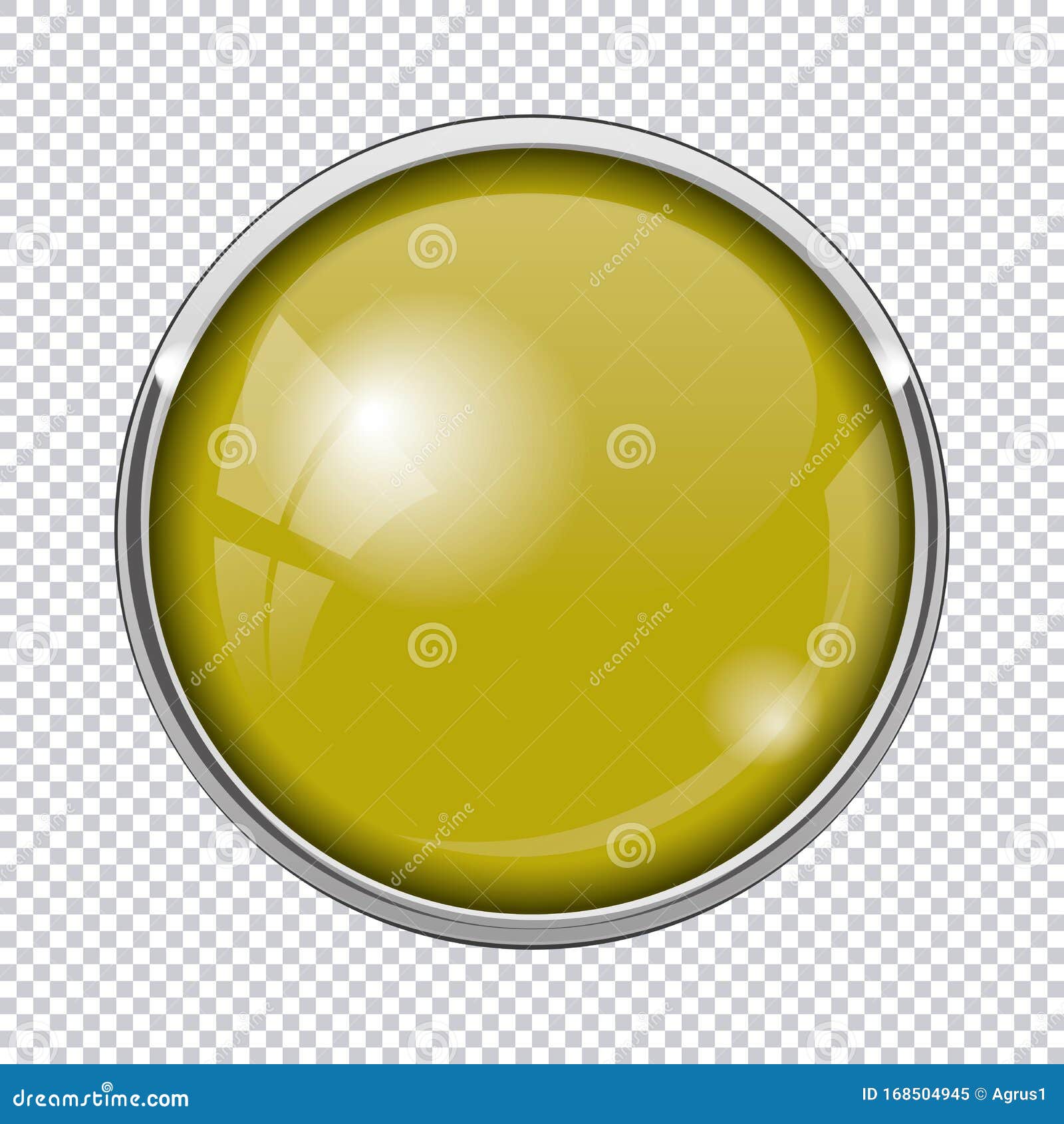 Yellow Round Web Buttons with Glossy Effect Stock Vector - Illustration ...