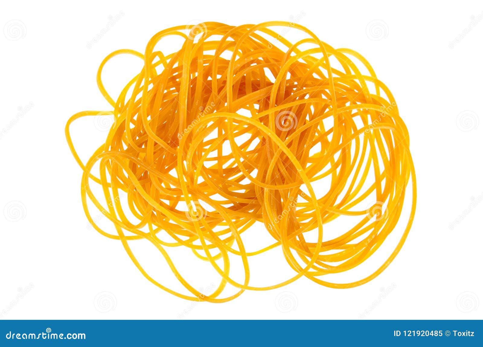 Yellow Rubber Bands Close Up Isolated on White Background. Stock Image ...