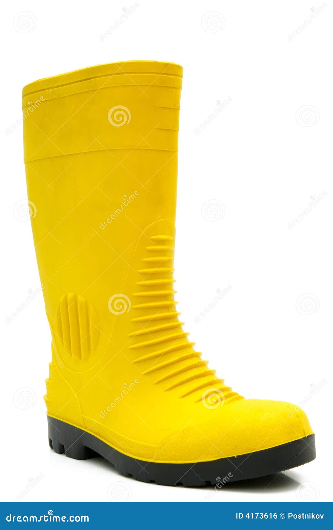 Yellow Rubber Boots Isolated Stock Photo - Image of dress, galoshes ...