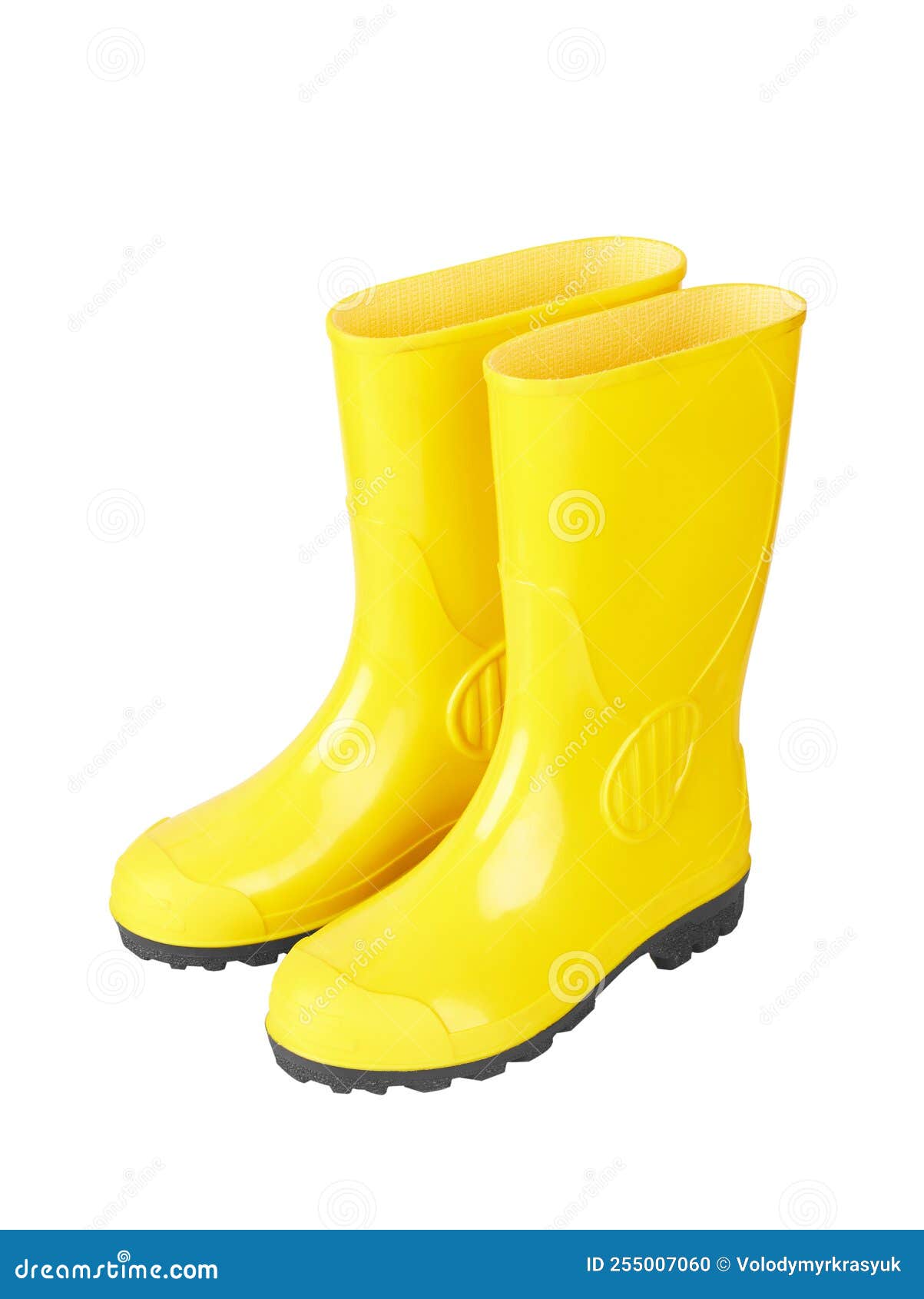 Yellow Rubber Boots on White Stock Photo - Image of protection, workers ...