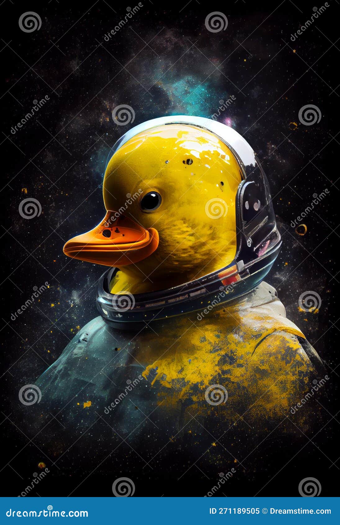 Yellow Rubber Duck with Astronaut Wearing Helmet Image Generative AI ...