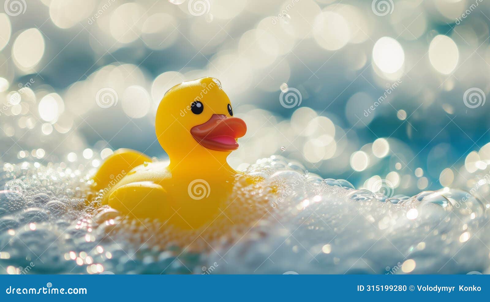 Yellow Rubber Duck Floating on Water Stock Photo - Image of small ...
