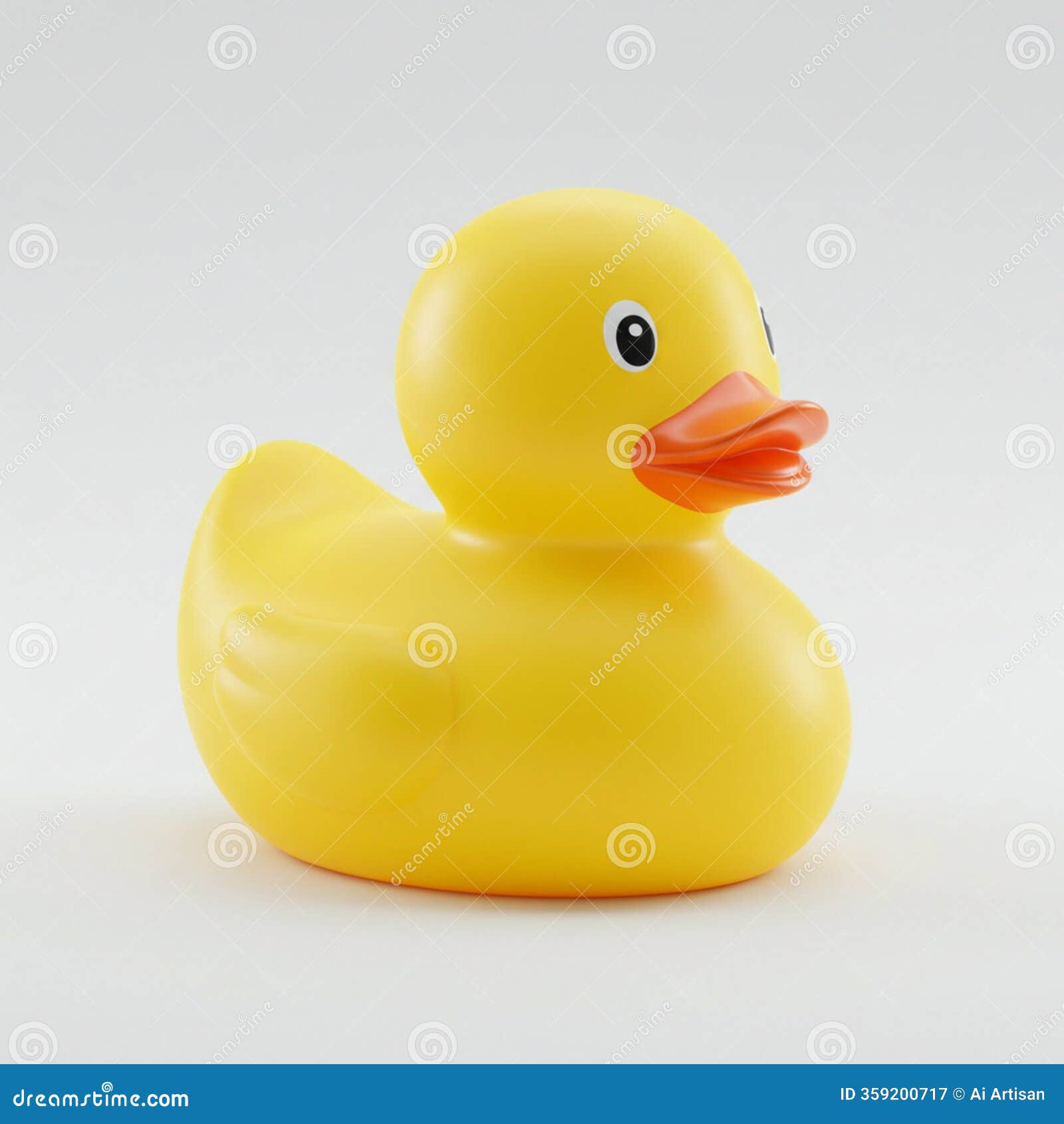 Yellow Rubber Duck with an Orange Beak on a Plain Light Background ...