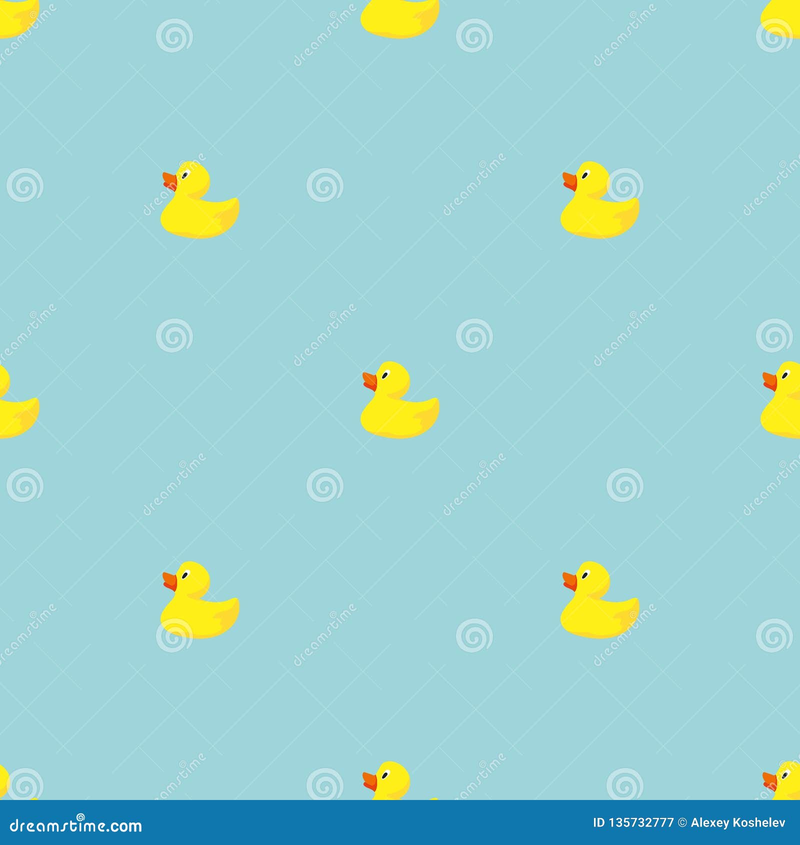 Yellow Rubber Duck Seamless Pattern Stock Vector - Illustration of play ...