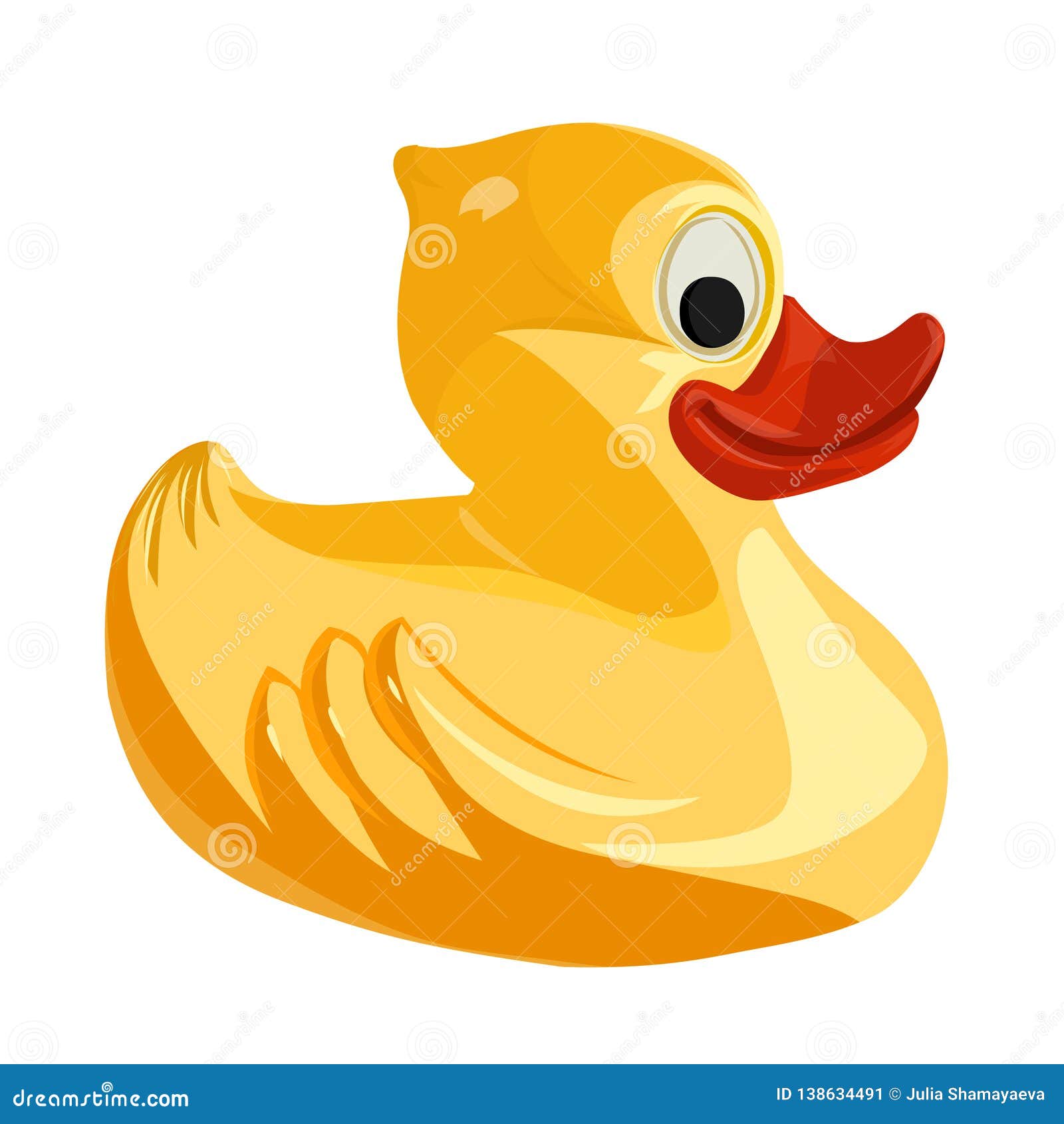 Yellow Rubber Duck Vector Illustration Stock Vector Illustration Of