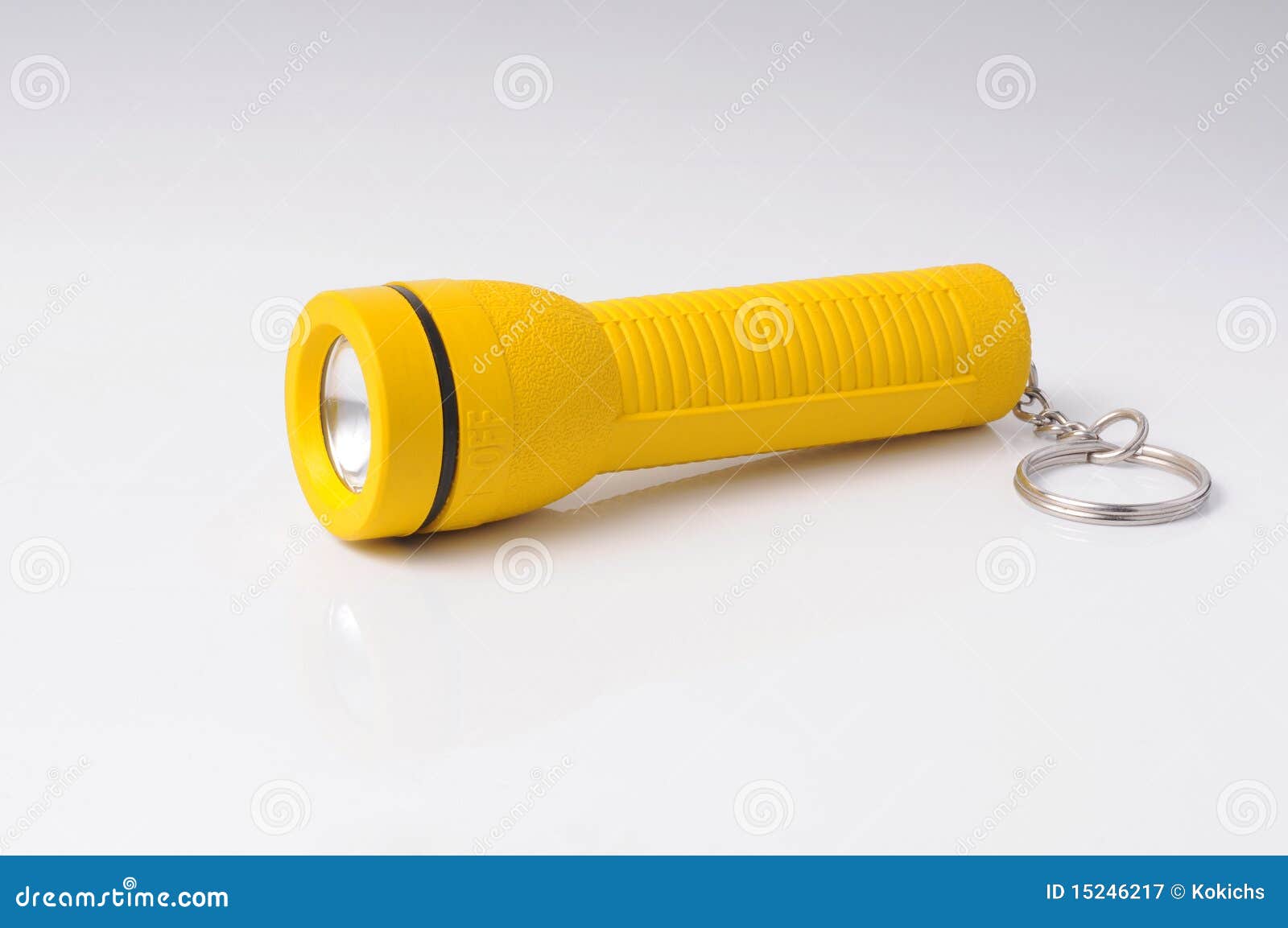 Yellow Rubber Flashlight Chain Key Stock Image - Image of electric ...