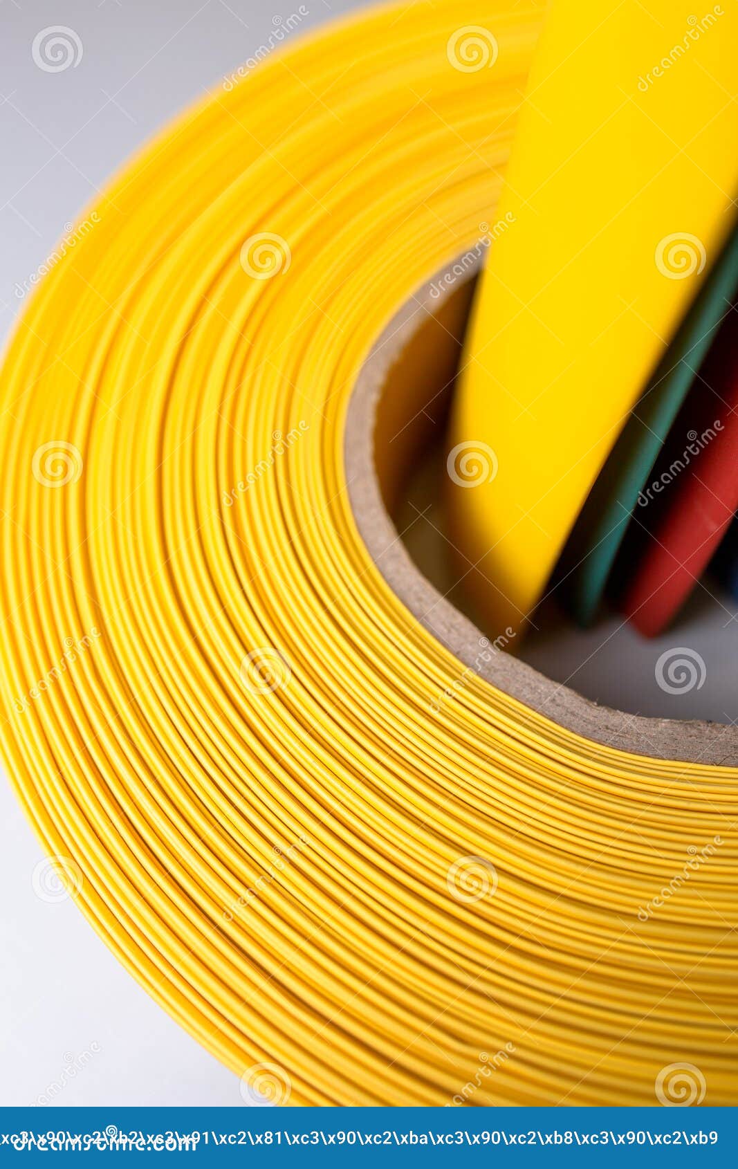 Yellow Rubber Insulation for Electrical Wires in a Roll Stock Photo ...