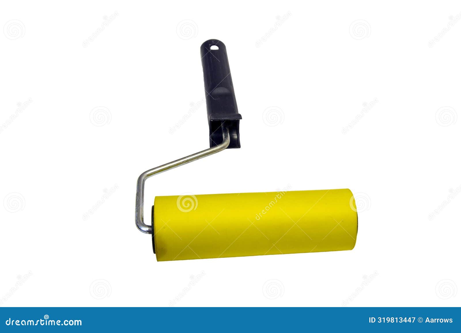 Yellow Rubber Paint Roller on a White Background Stock Image - Image of ...