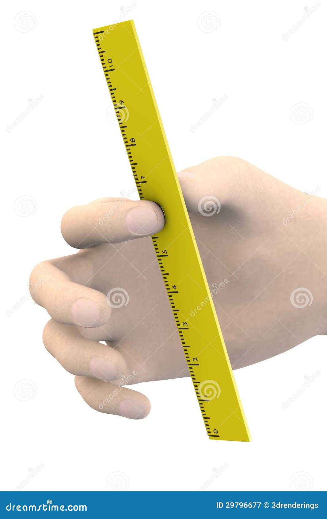 Yellow ruler in hand stock illustration. Illustration of equipment ...