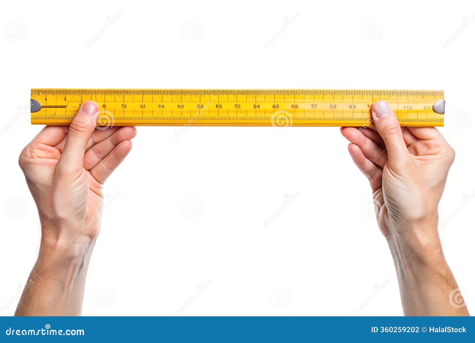 Yellow Ruler in Hands Measure Isolated Stock Illustration ...