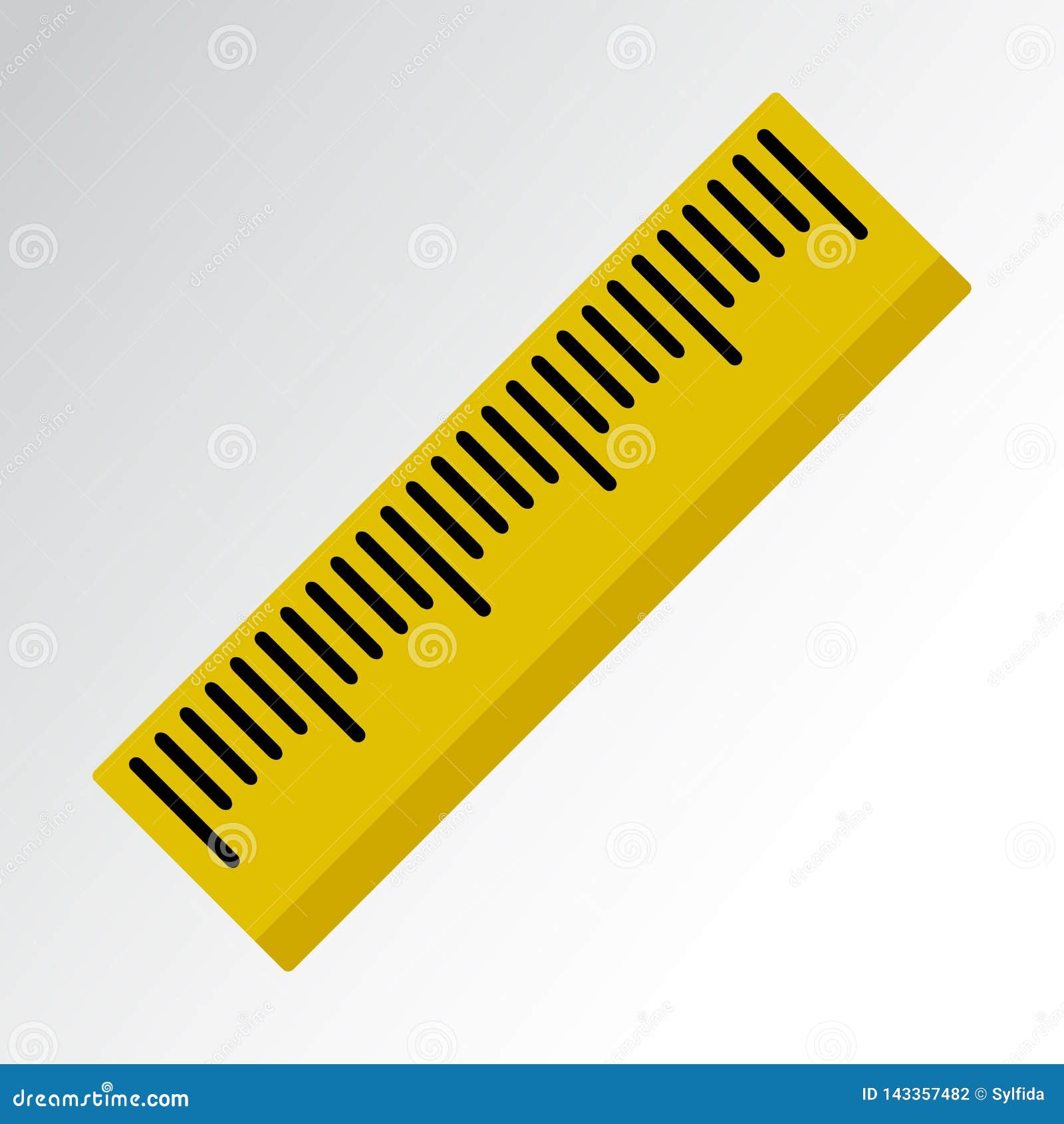 Yellow Ruler Icon with Markup. Vector Illustration Stock Illustration ...