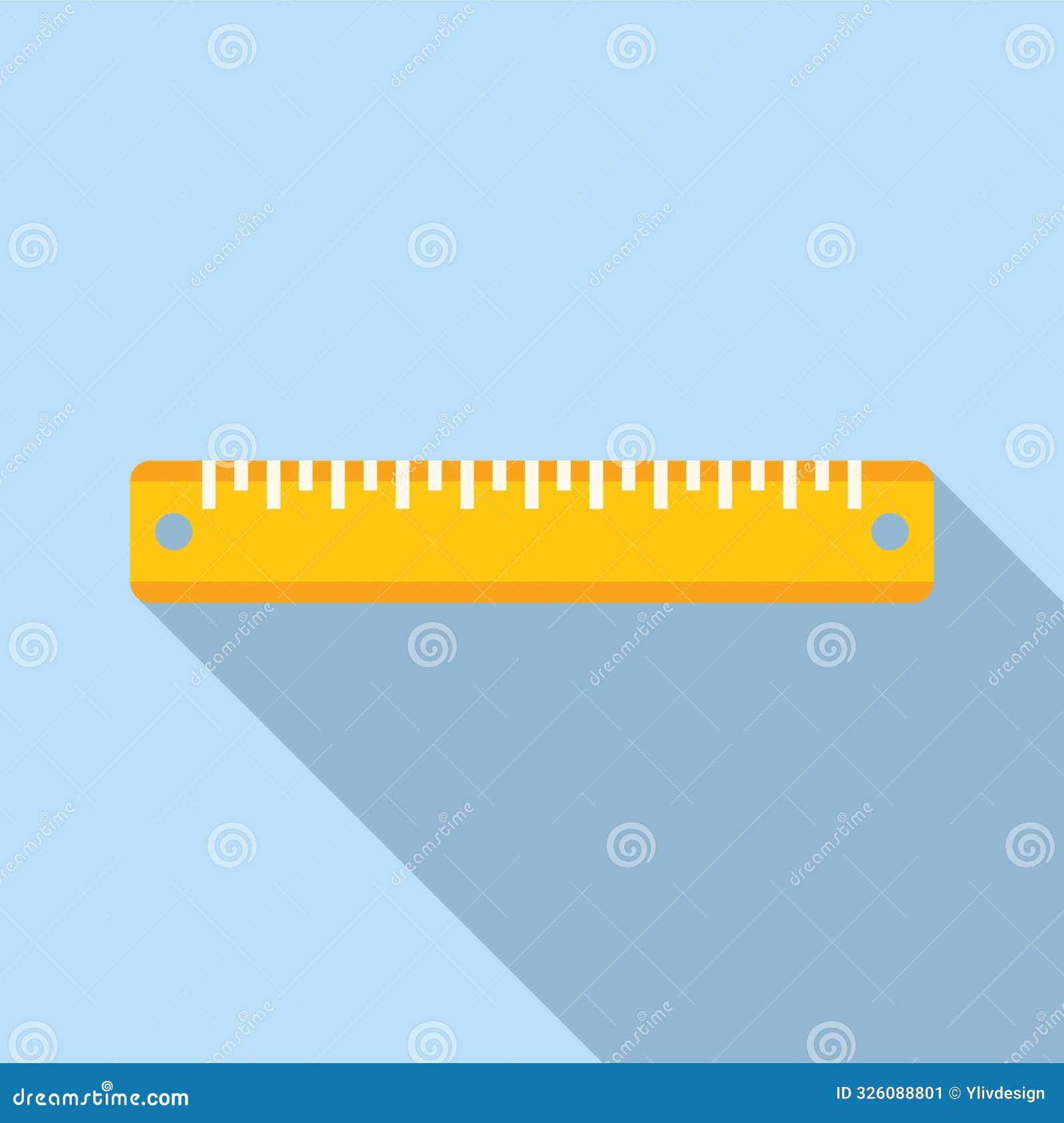 Yellow Ruler Icon Showing Measuring Length and Width Stock Illustration ...