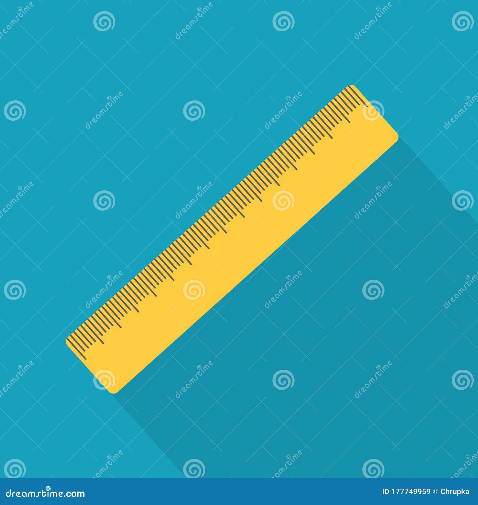 Yellow ruler icon stock vector. Illustration of object - 177749959