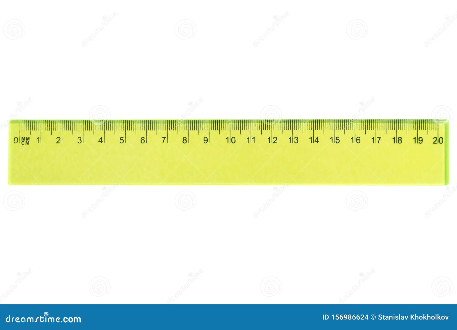 Yellow Ruler Isolated on White Stock Photo - Image of colorful ...