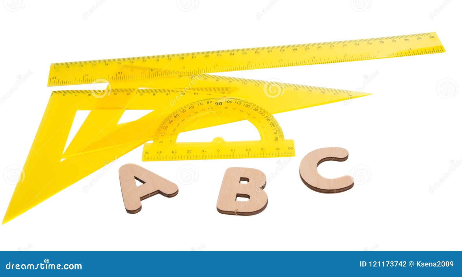 Yellow ruler isolated stock photo. Image of symbol, ruler - 121173742
