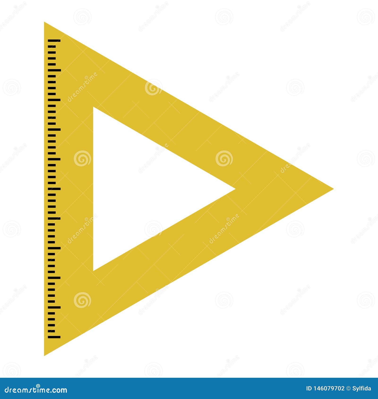Yellow Ruler Triangle Icon. Vector Stock Illustration - Illustration of ...