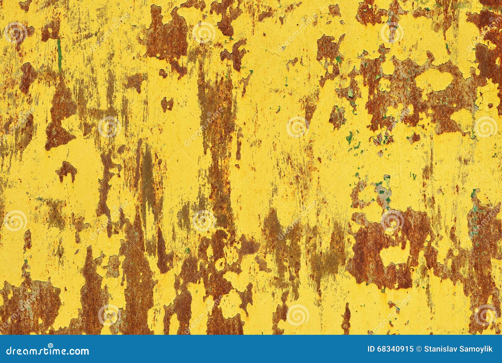 Yellow Rust on a Metal Wall, the Old Background Stock Image - Image of ...