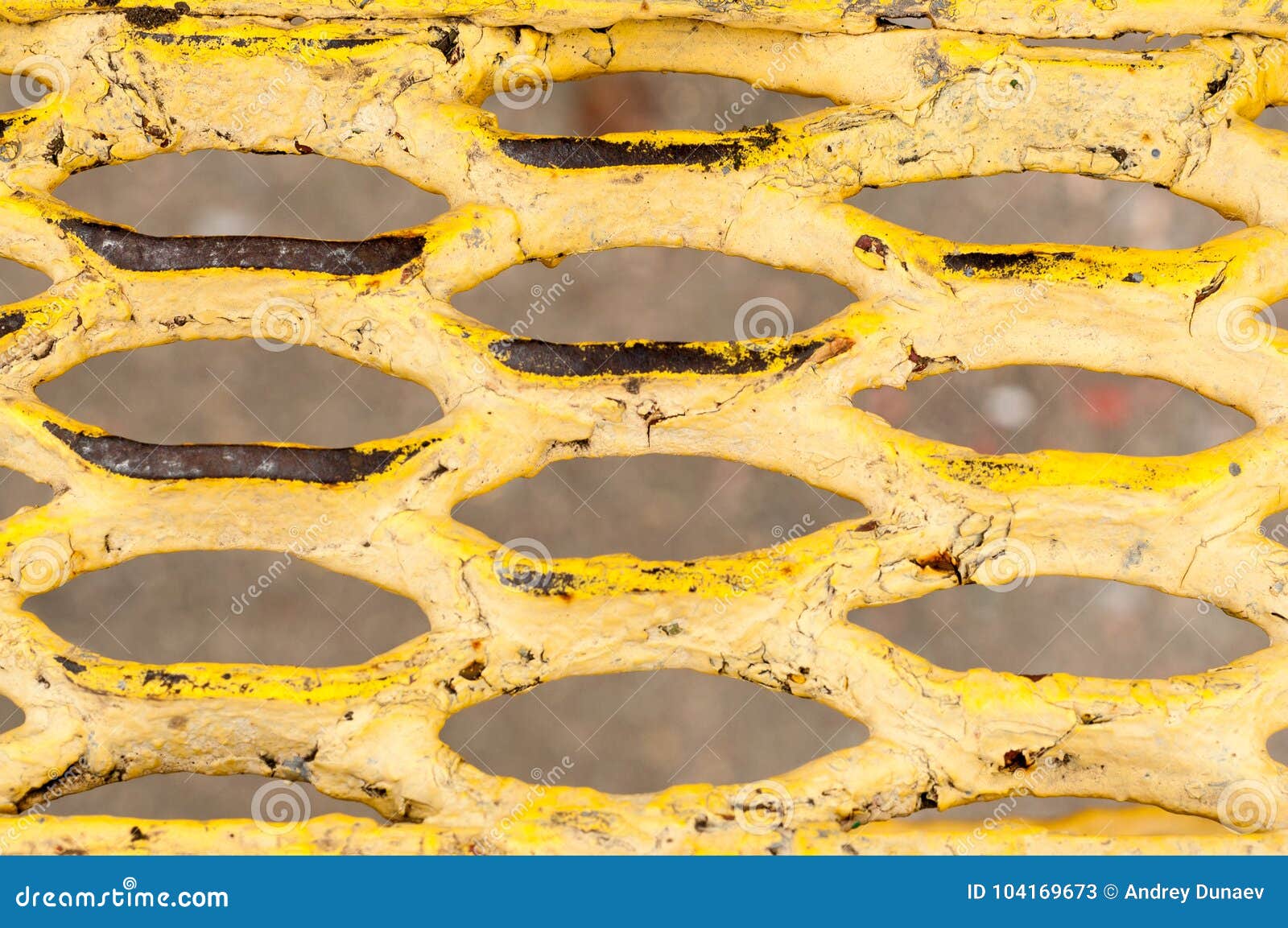 Yellow Rusty Metal Grate on the Steps Stock Image - Image of grille ...