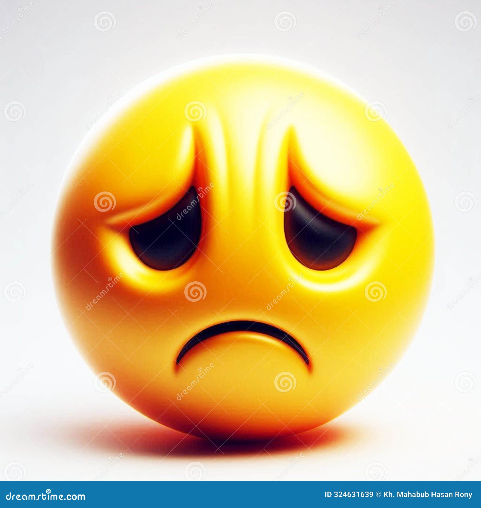 Yellow Sad Emoji with Isolated Background Stock Illustration ...