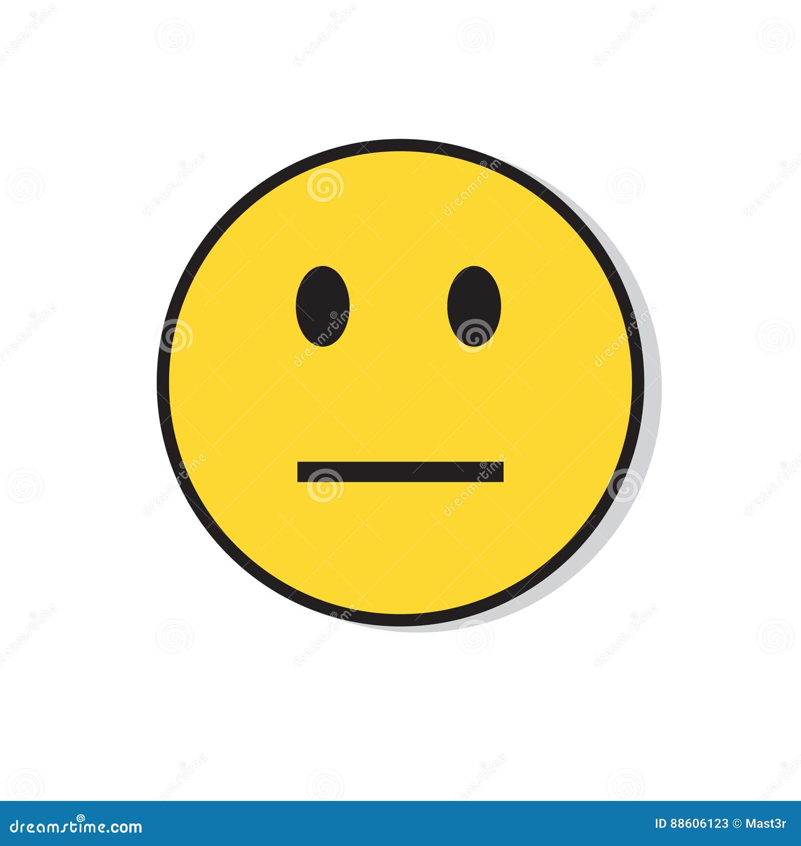 Yellow Sad Face Negative People Emotion Icon Stock Vector ...