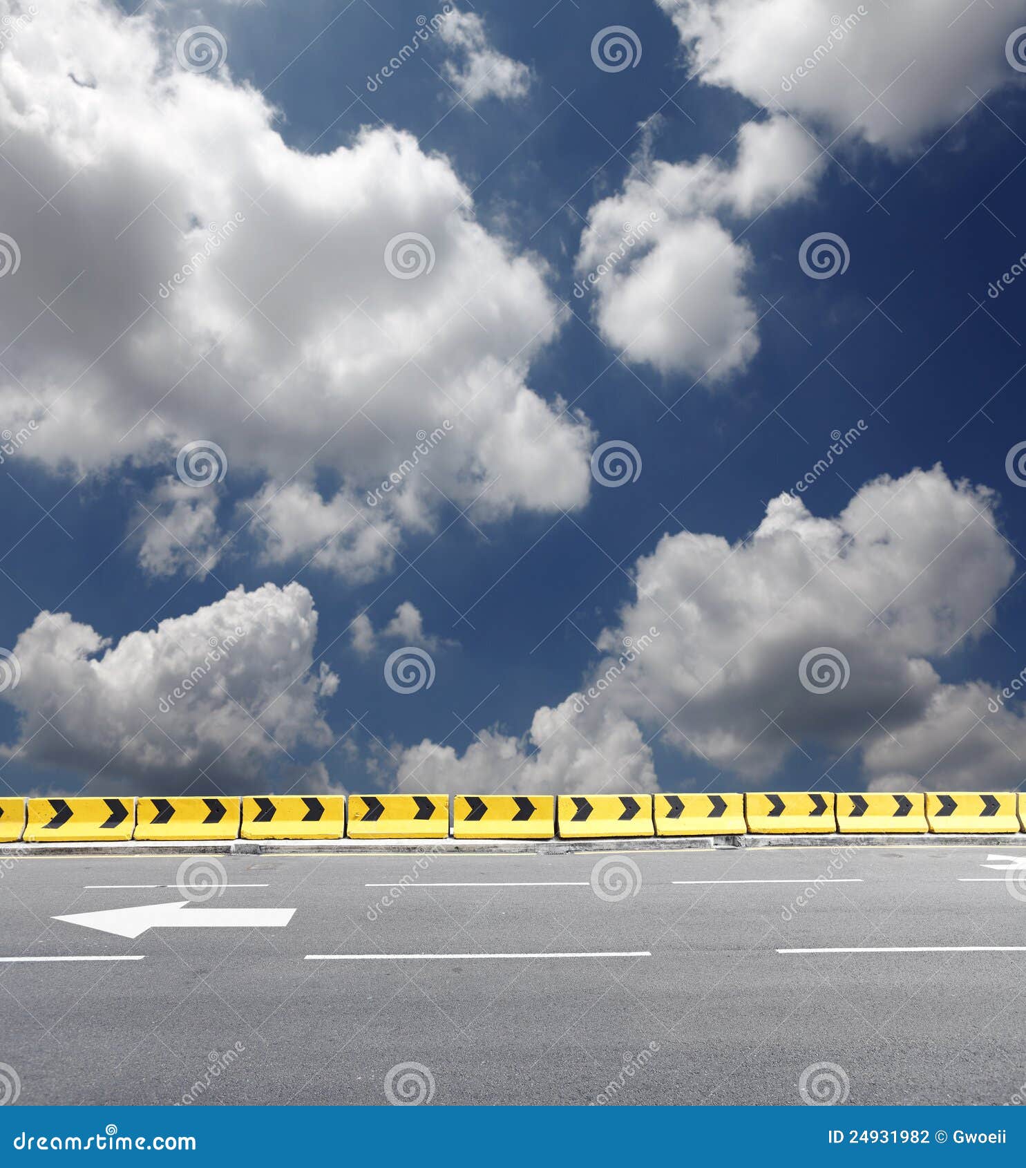 Yellow Safety Concrete Barrier Stock Photo - Image of parallel, kerb ...