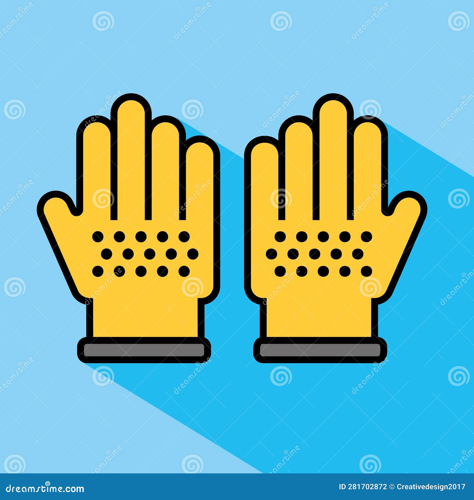 Yellow safety gloves icon stock vector. Illustration of isolated ...