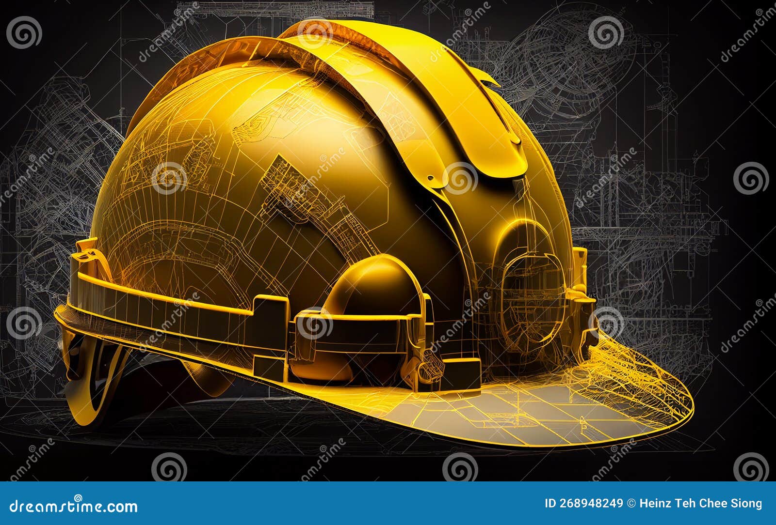 Yellow Safety Helmet, Engineering Concept. Generative Ai Stock ...