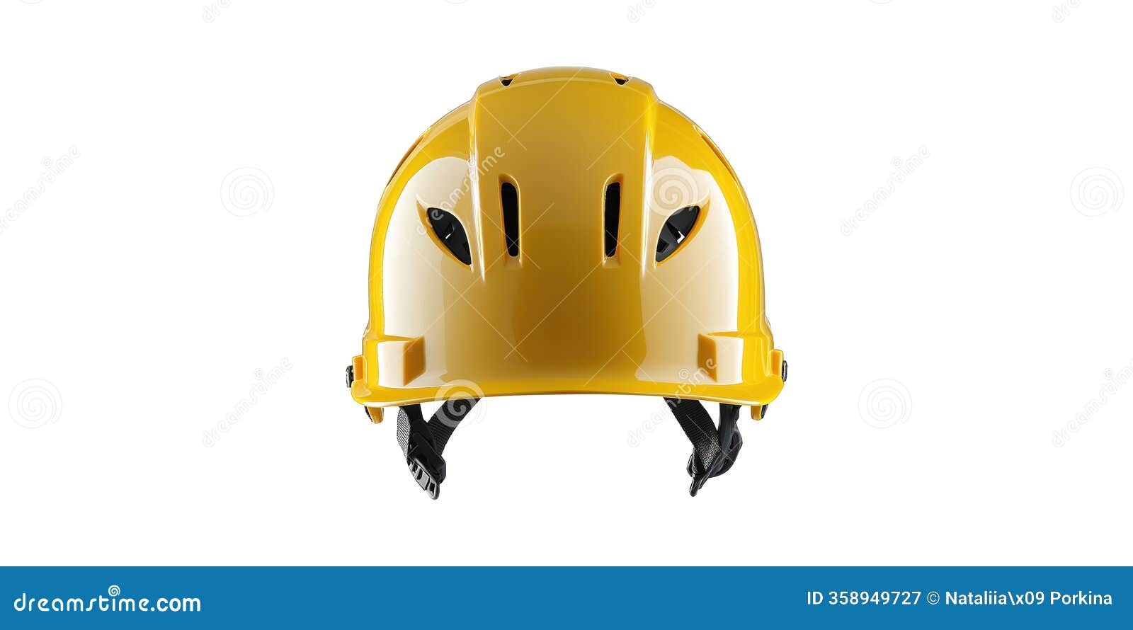 Yellow Safety Helmet Front View Isolated on Transparent Background ...