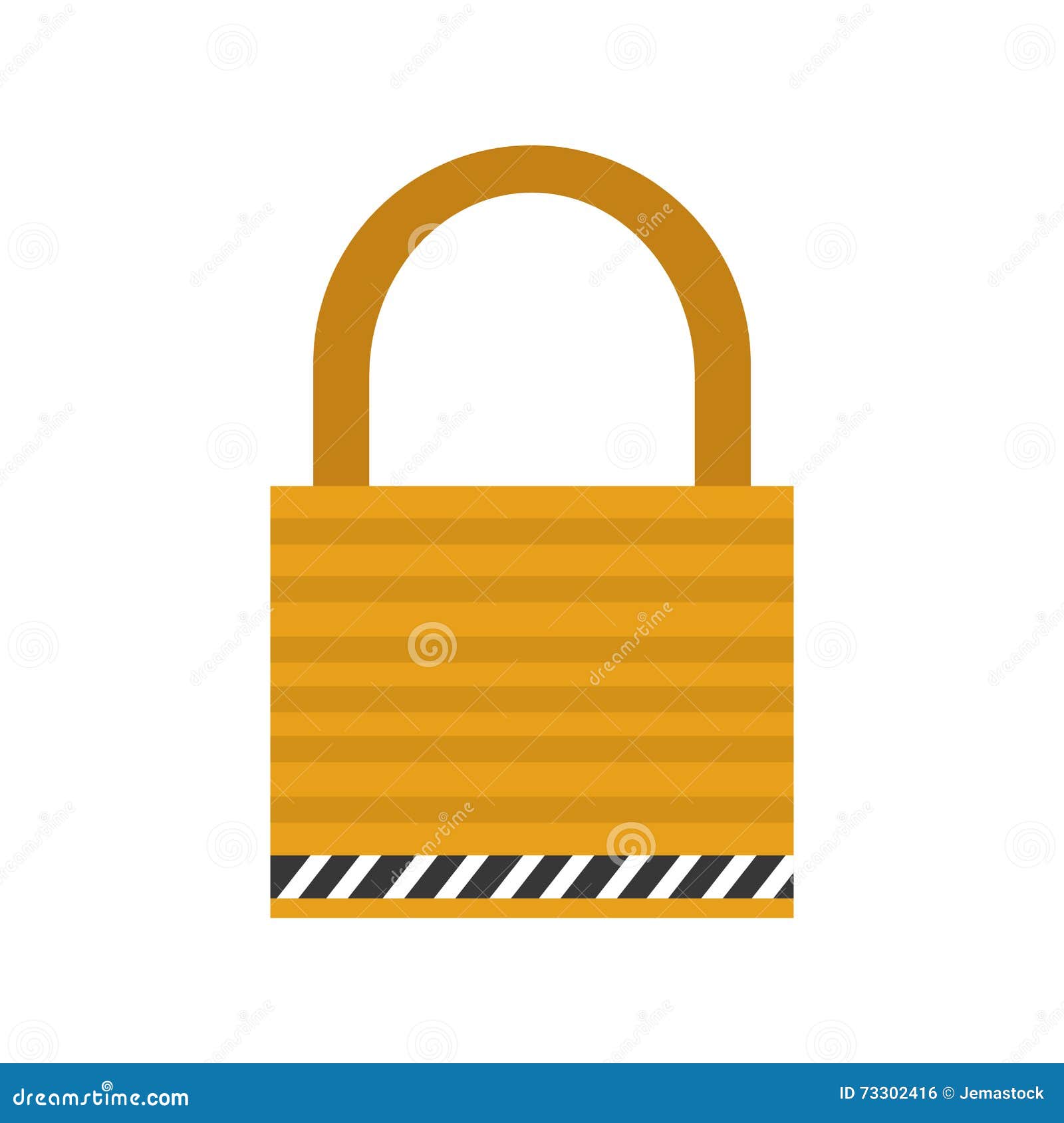 Yellow safety lock stock illustration. Illustration of keyhole - 73302416