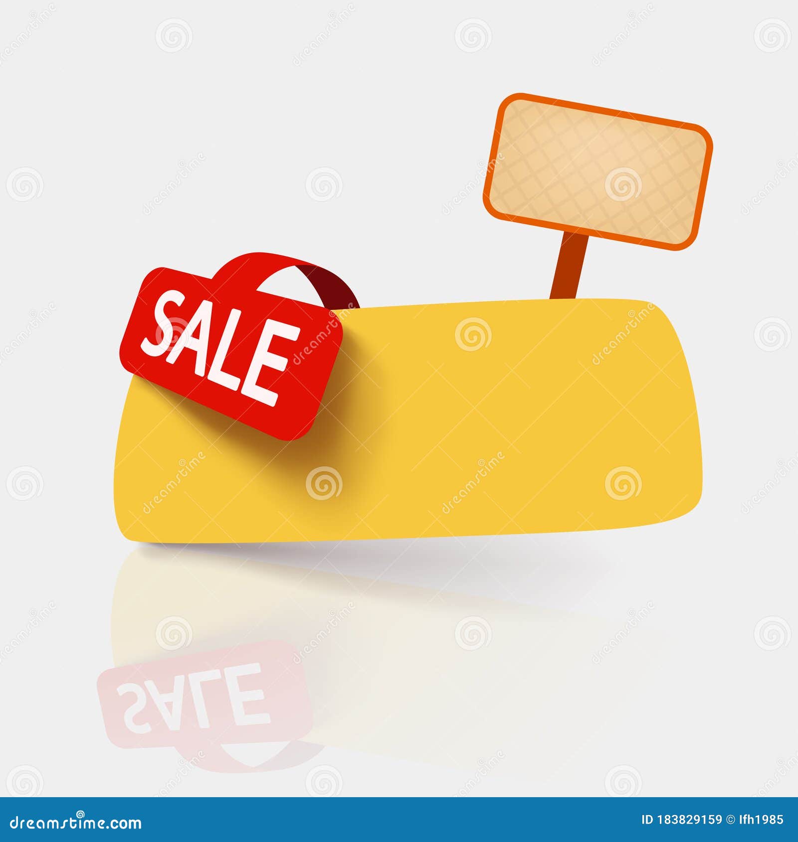 Yellow sale card on white stock vector. Illustration of clearance ...