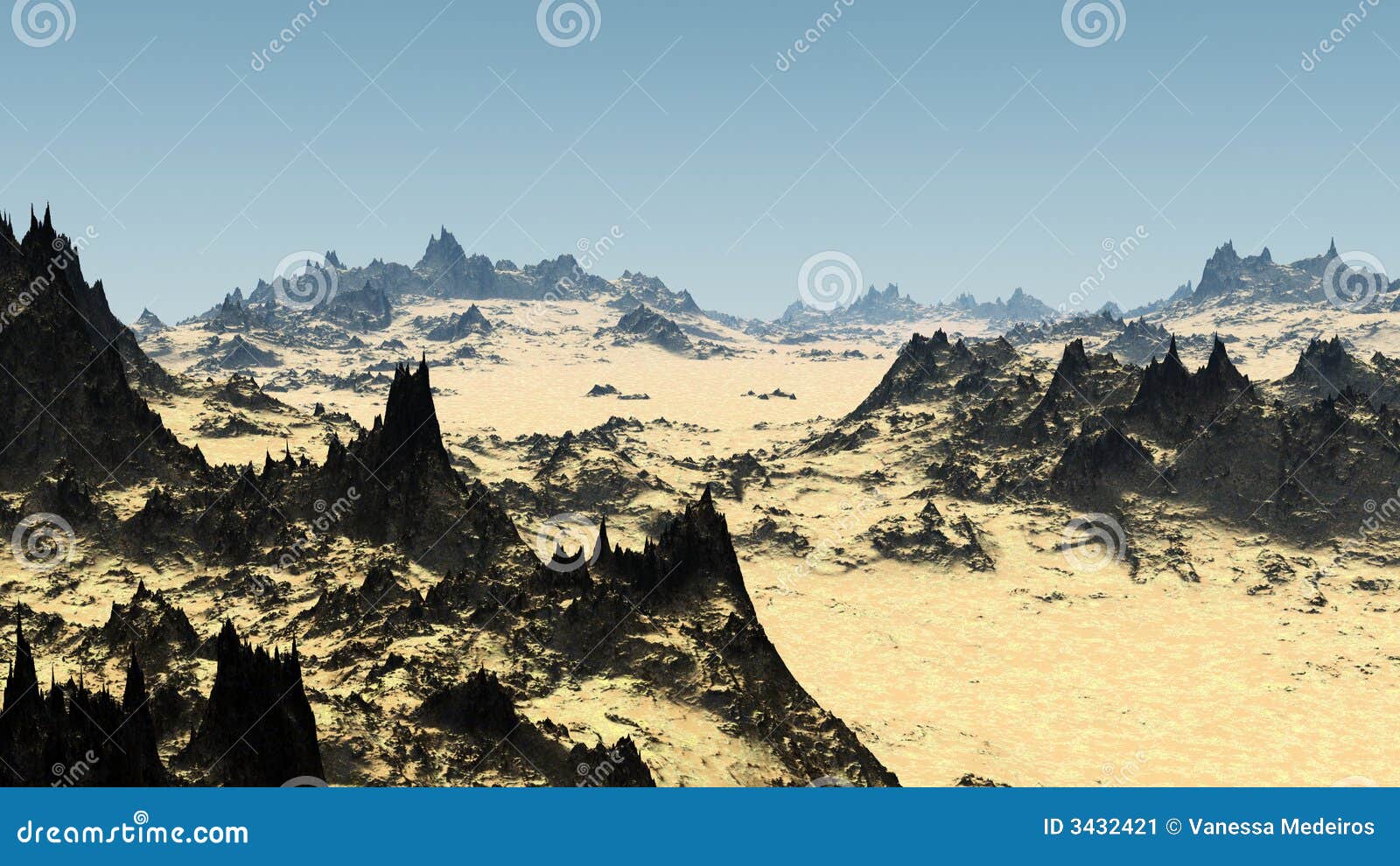 Yellow Sand Desert Landscape Stock Illustration - Illustration of world ...
