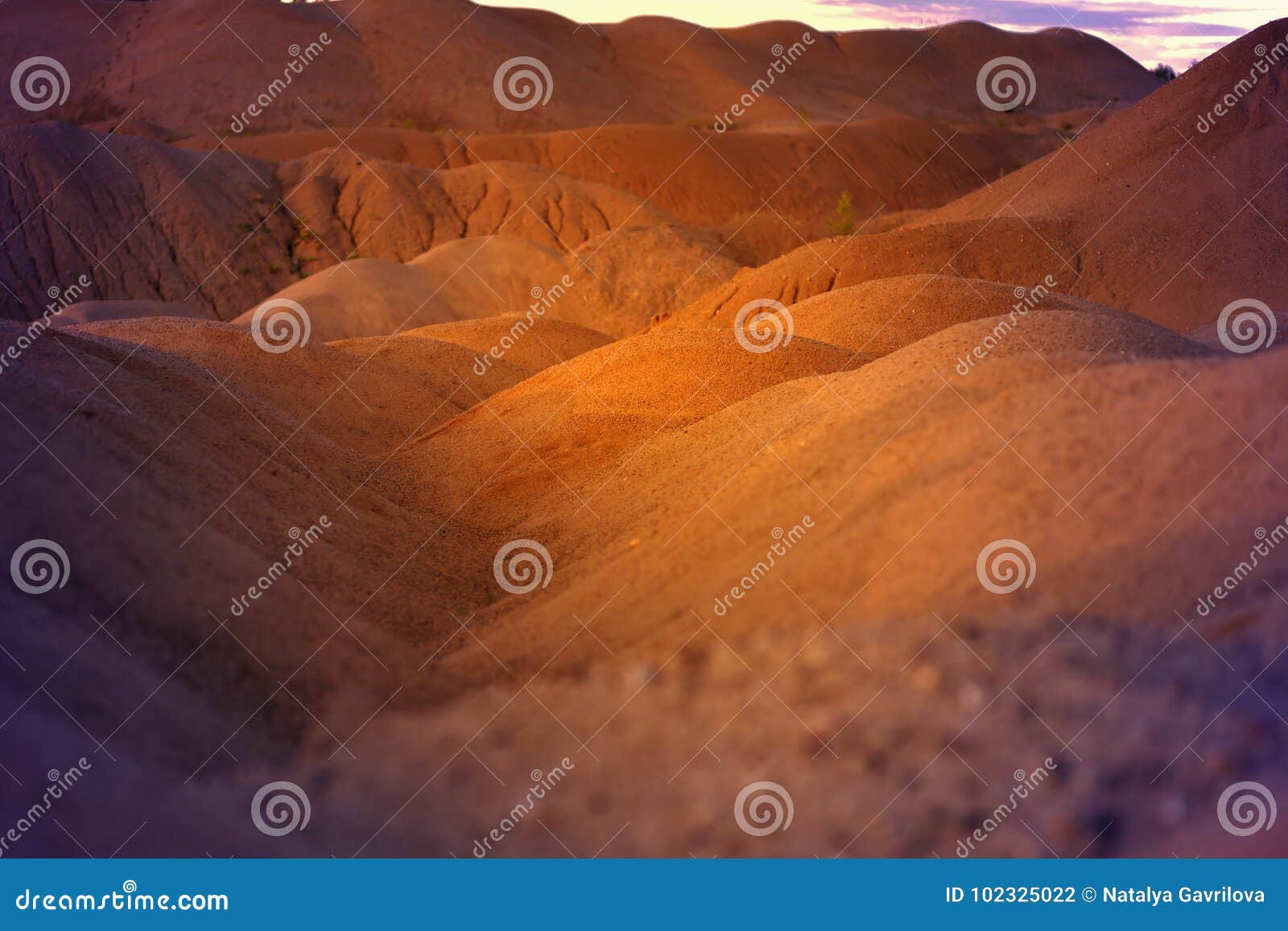 Sunset, sand career stock photo. Image of nature, clouds - 102325022