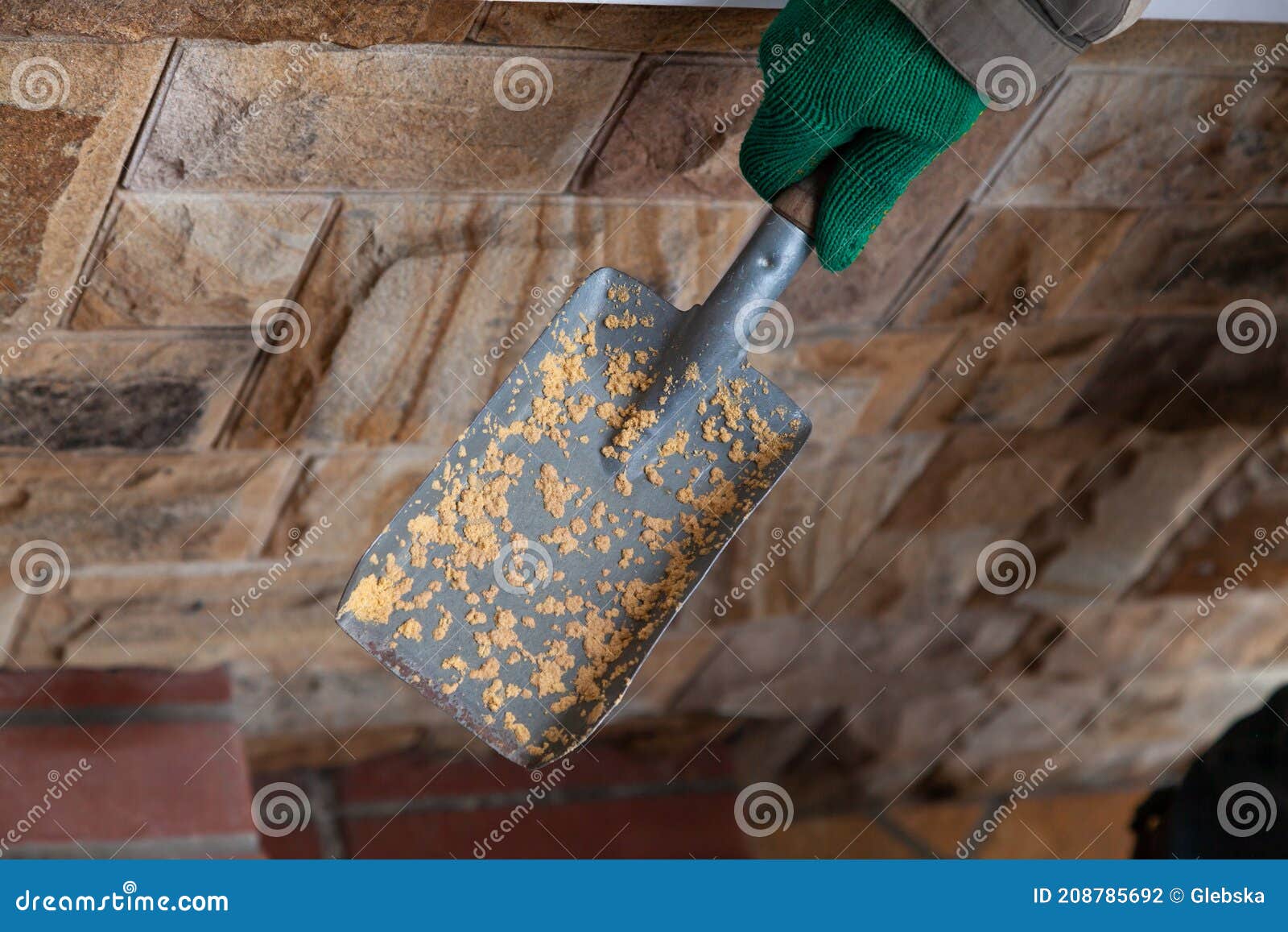 Yellow Sand Stuck on Small Metal Spatula Stock Photo - Image of stain ...