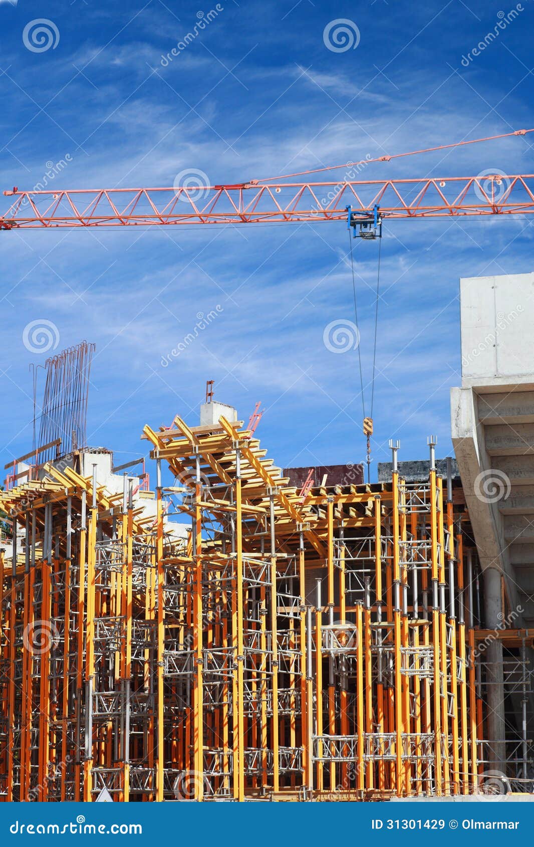 Yellow scaffolding stock image. Image of material, unfinished - 31301429