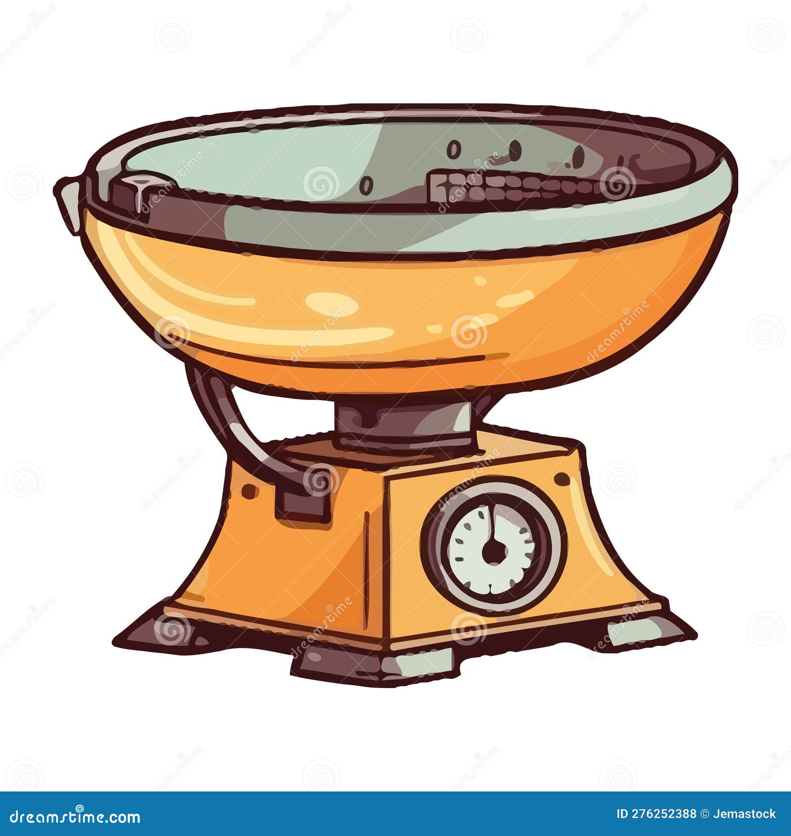 Yellow Scale Balance Kitchen Utensil Stock Vector - Illustration of ...
