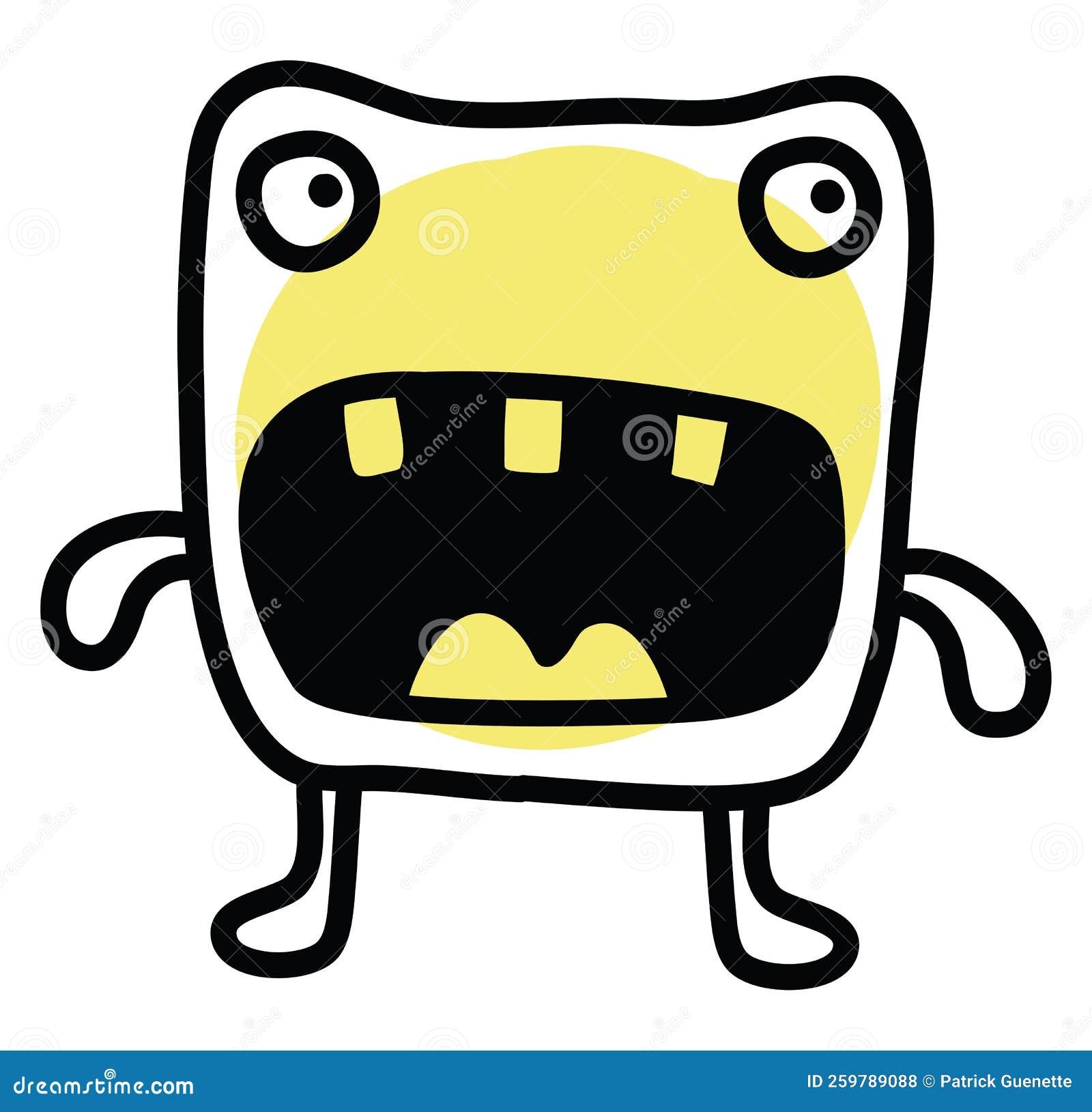 Yellow Scared Rectangular Monster, Icon Icon Stock Vector ...