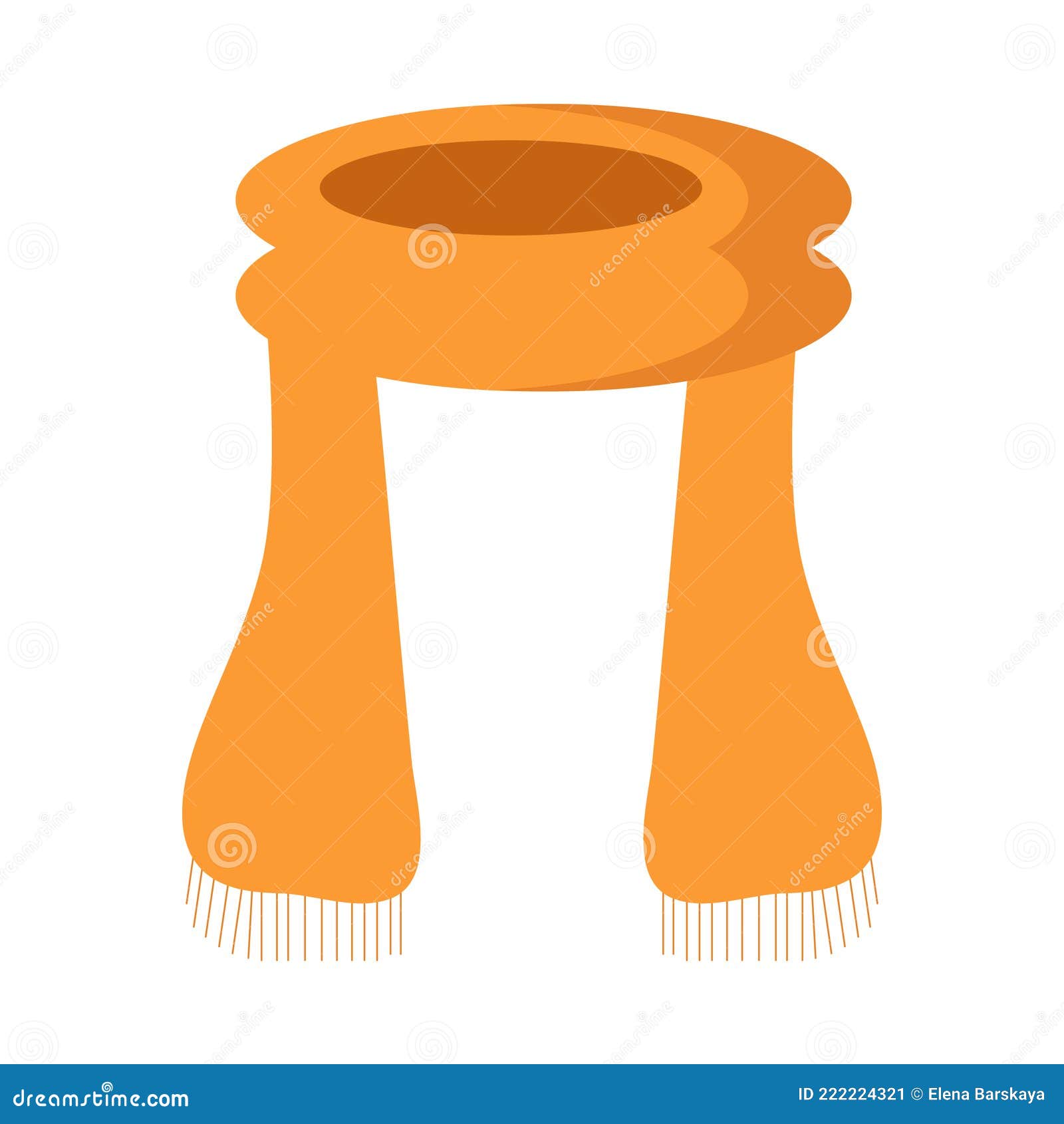 Yellow Scarf on a White Background for Use in Web Design or Clipart ...