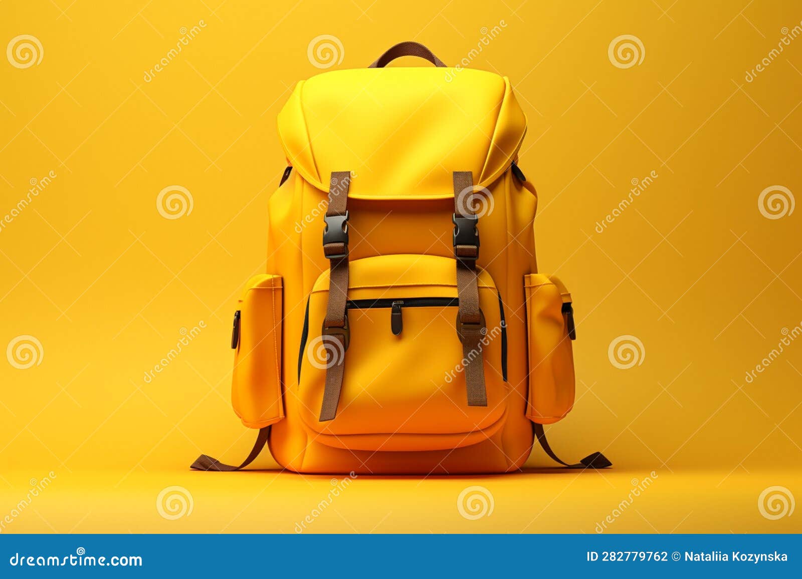 Yellow School Backpack. Back To School Stock Illustration ...