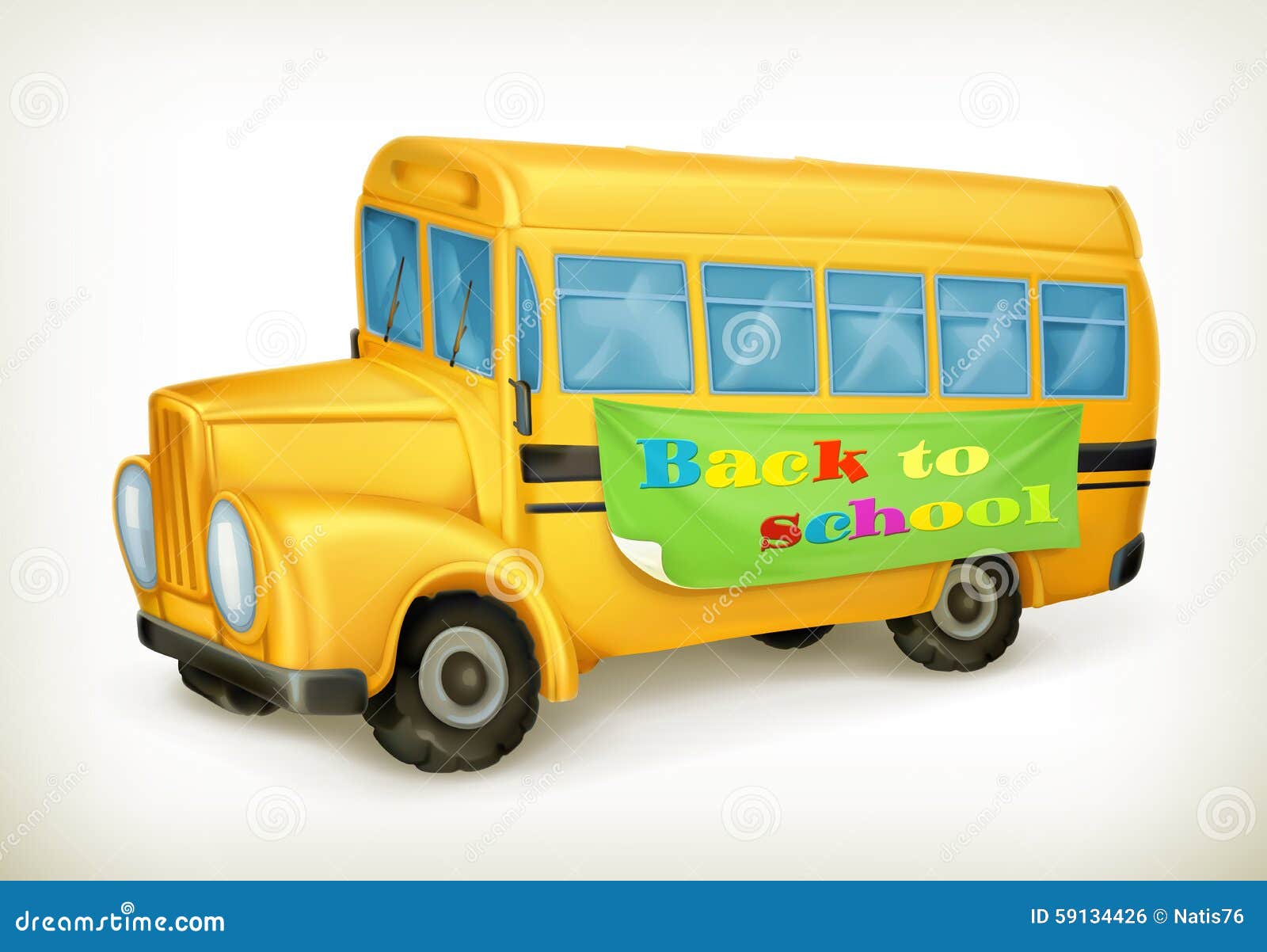 Yellow School Bus Cartoon Vector Illustration | CartoonDealer.com #79721450