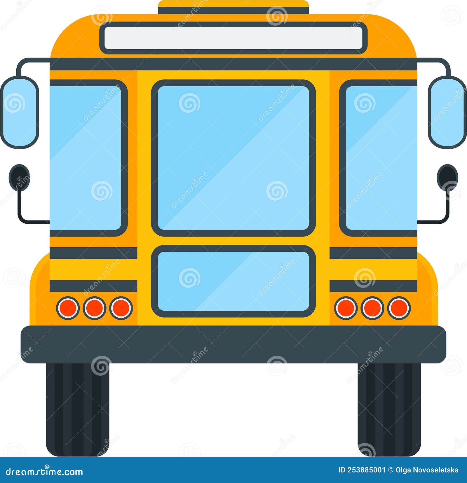 Yellow School Bus Back View. Transporting Schoolchildren Stock ...