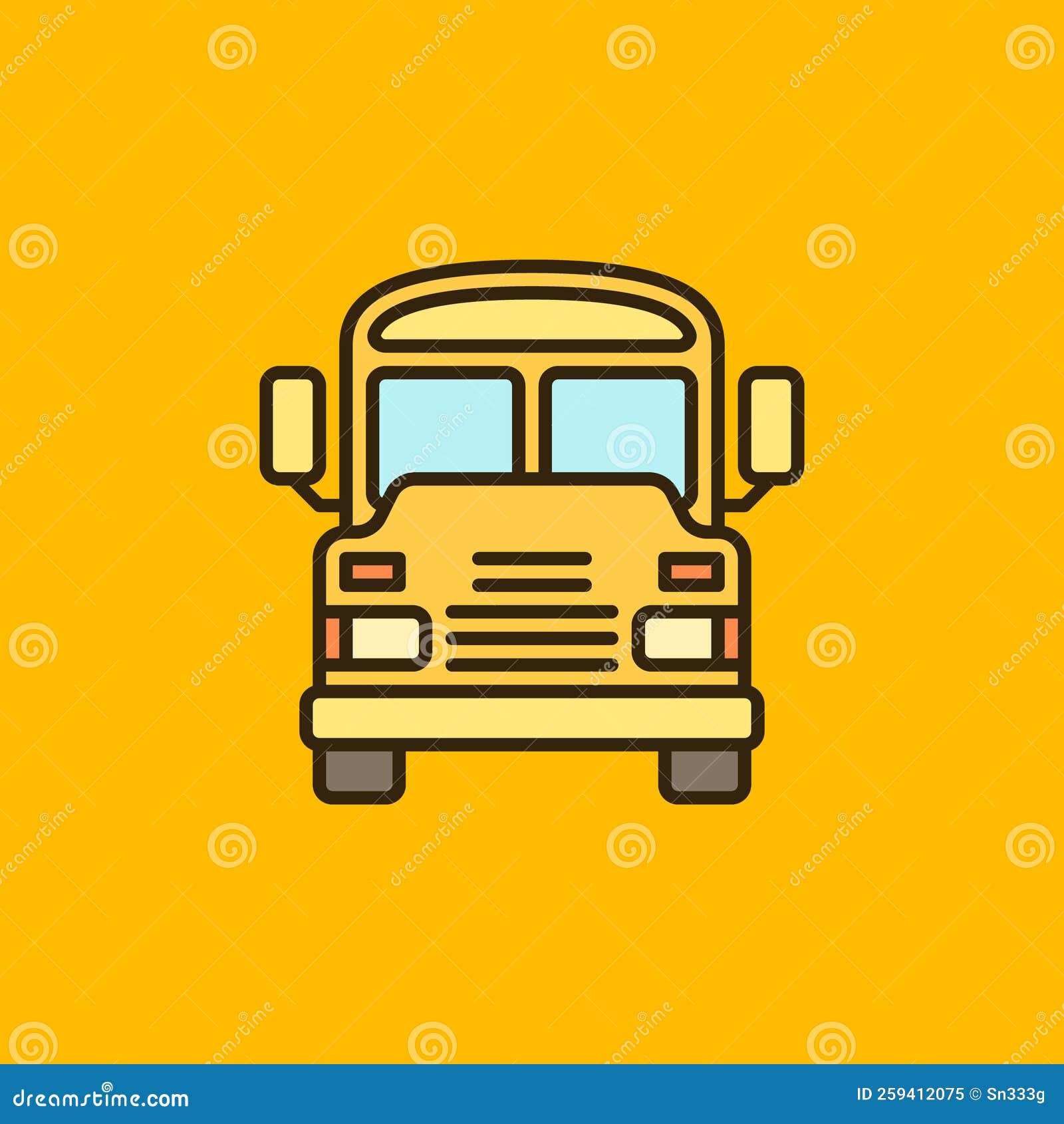 Yellow School Bus Colored Icon. Schoolbus Vector Sign Stock Vector ...