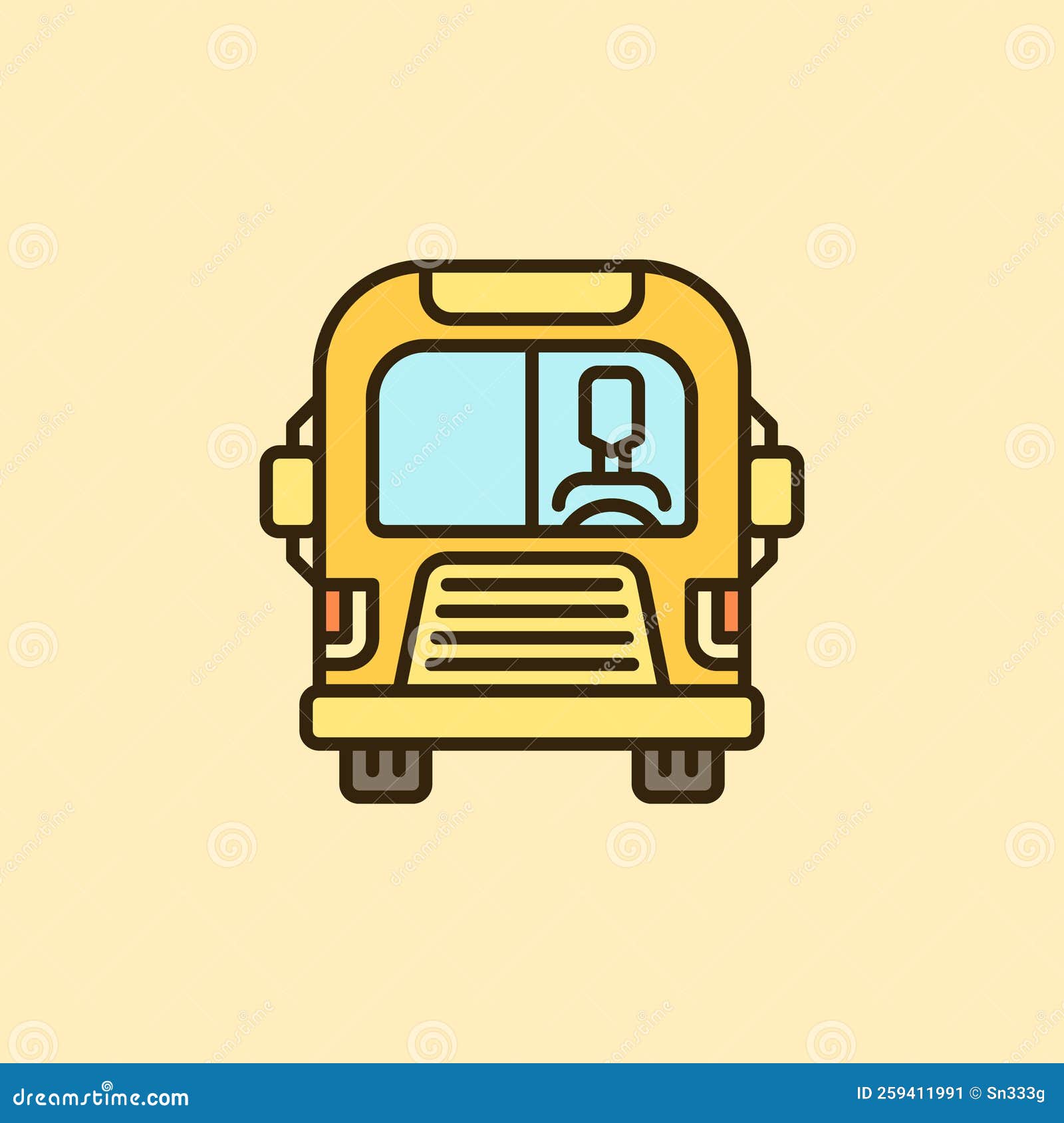Yellow School Bus with Driver Vector Concept Colored Icon Stock Vector ...