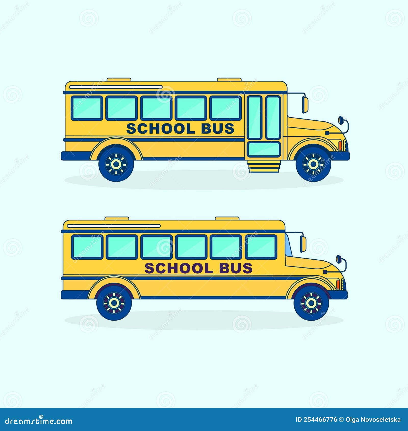 Yellow School Bus of Front Projection. Transporting Schoolchildren ...