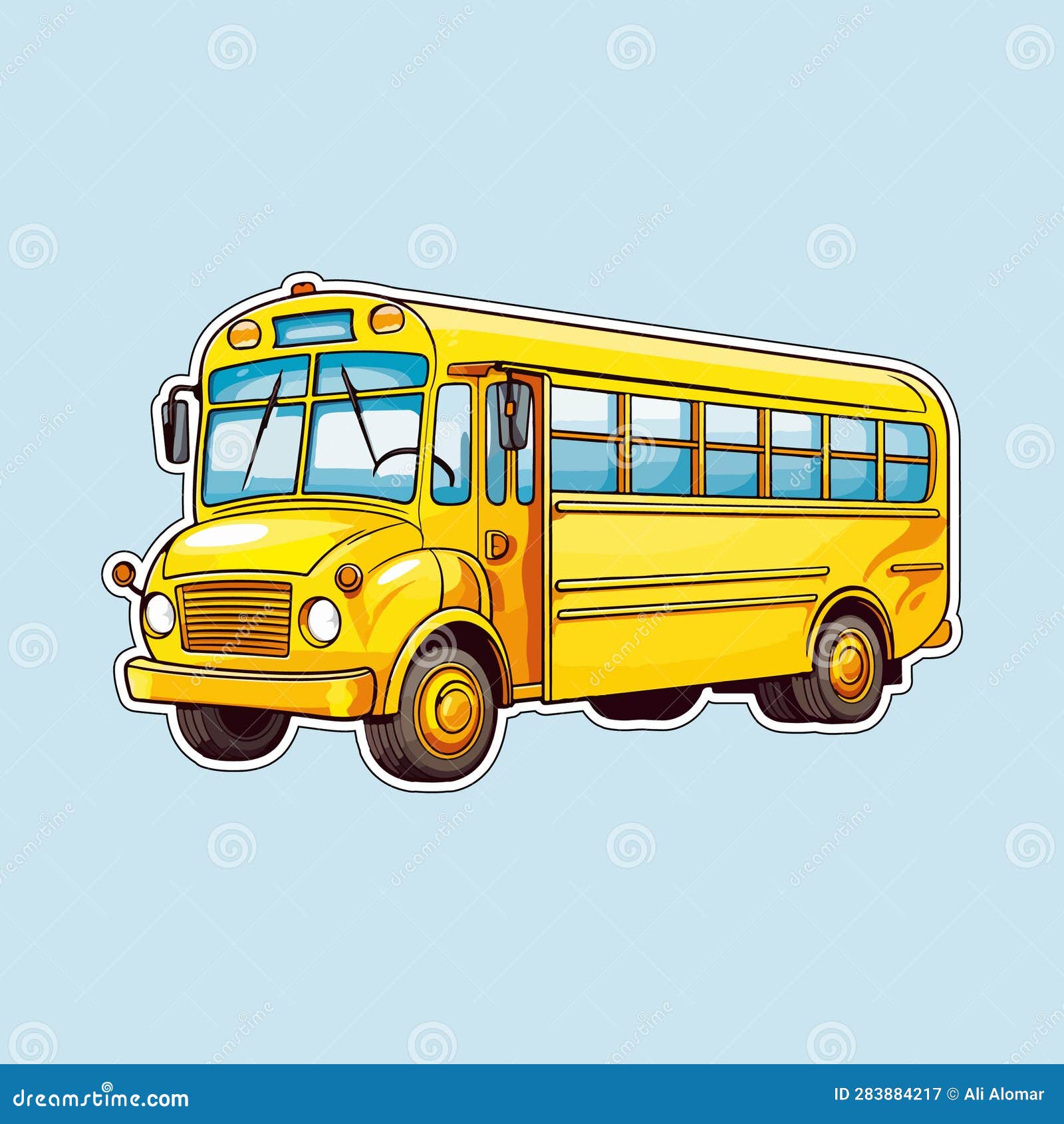 Yellow School Bus Hand Drawn Vector Stock Vector - Illustration of ...