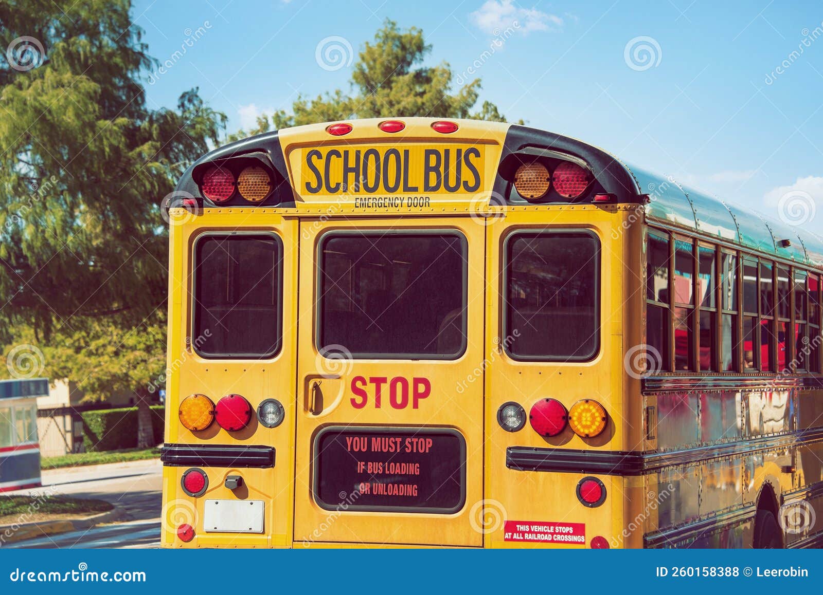 Yellow School Bus, Rear View Editorial Stock Photo - Image of classic ...