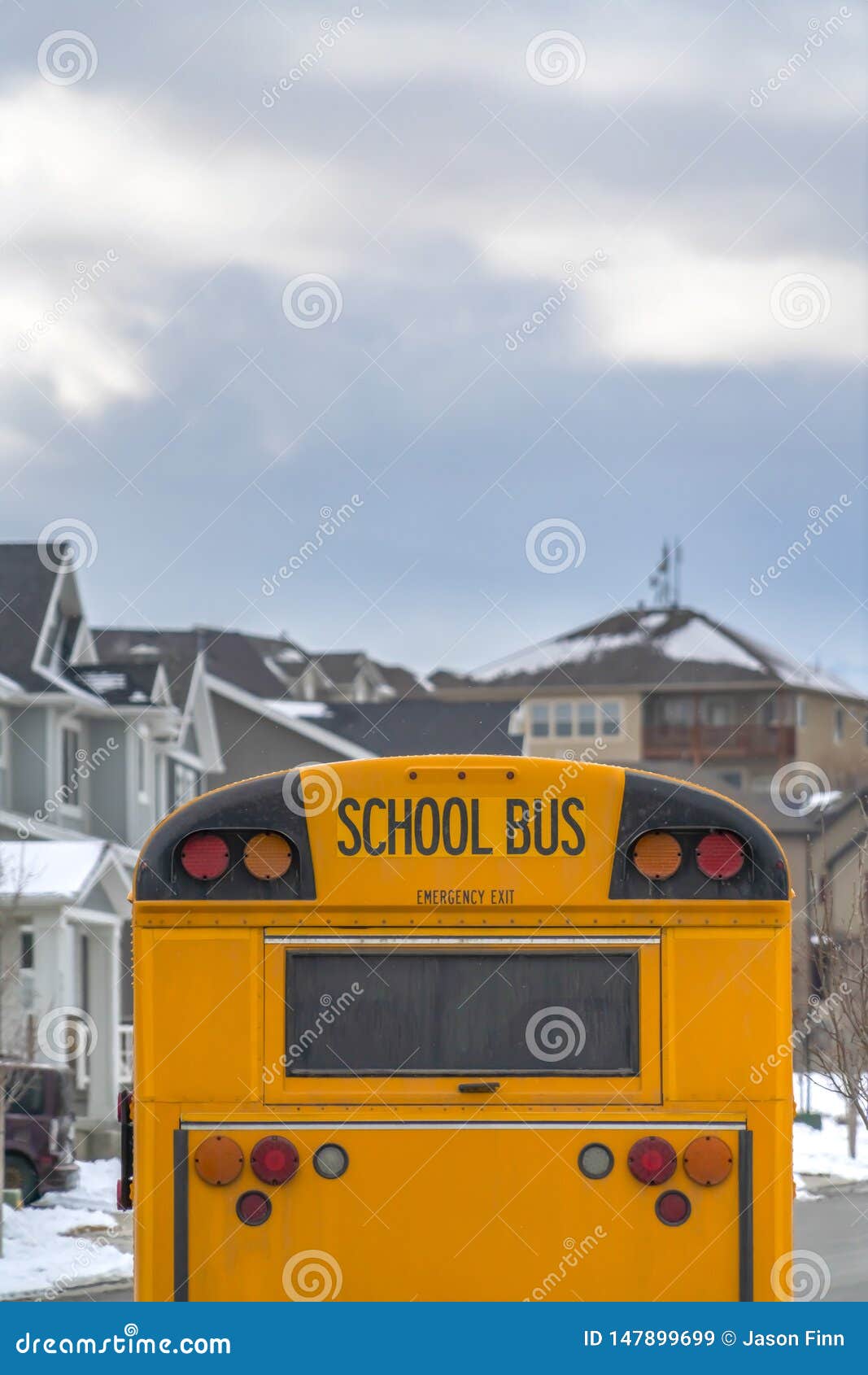 Yellow School Bus with Rectangular Window and Several Signal Lights at ...