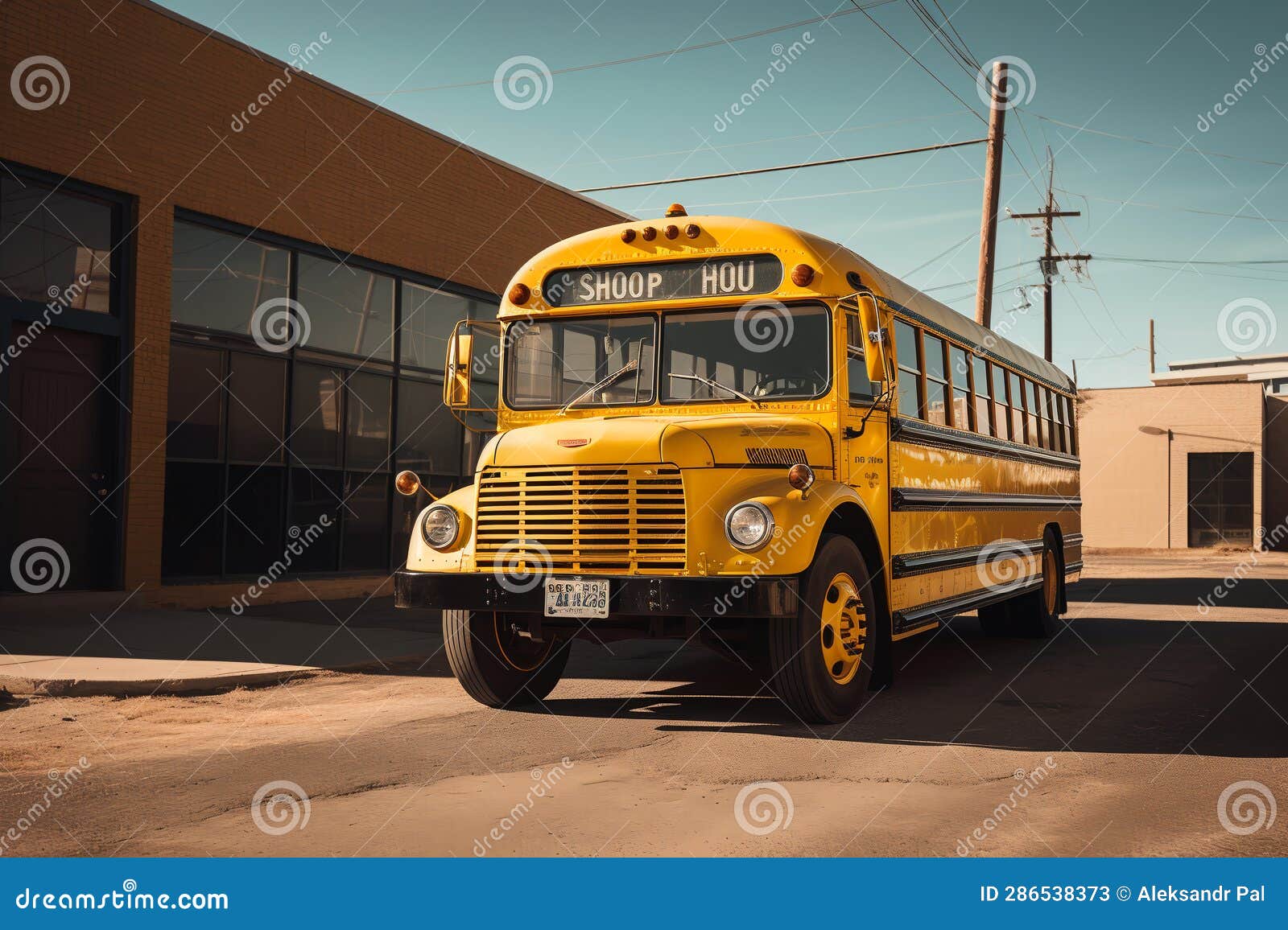Yellow School Bus, Sunny Day. Back To School. Ai Generative Stock Image ...