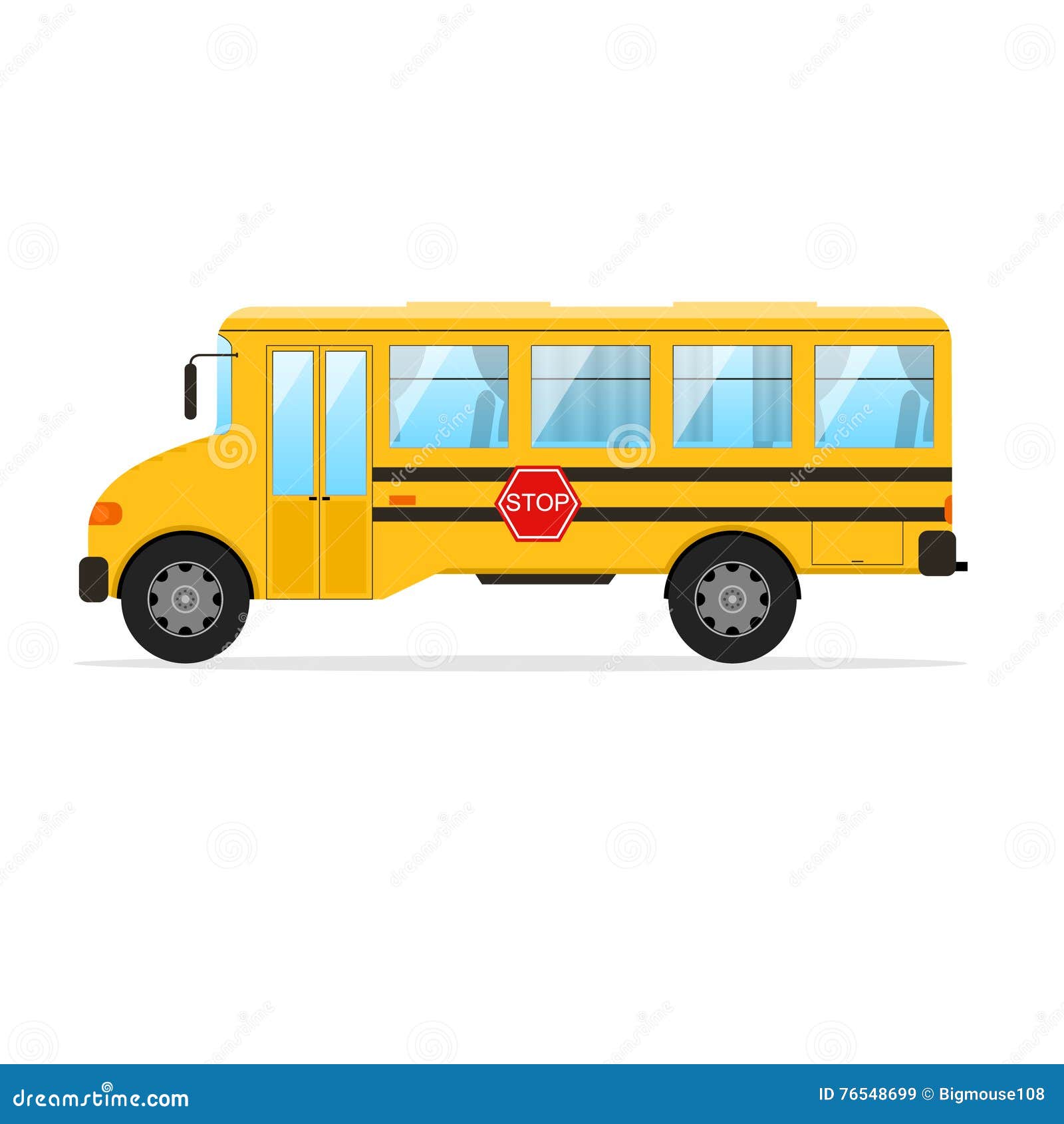 Yellow School Bus. Vector stock vector. Illustration of element - 76548699